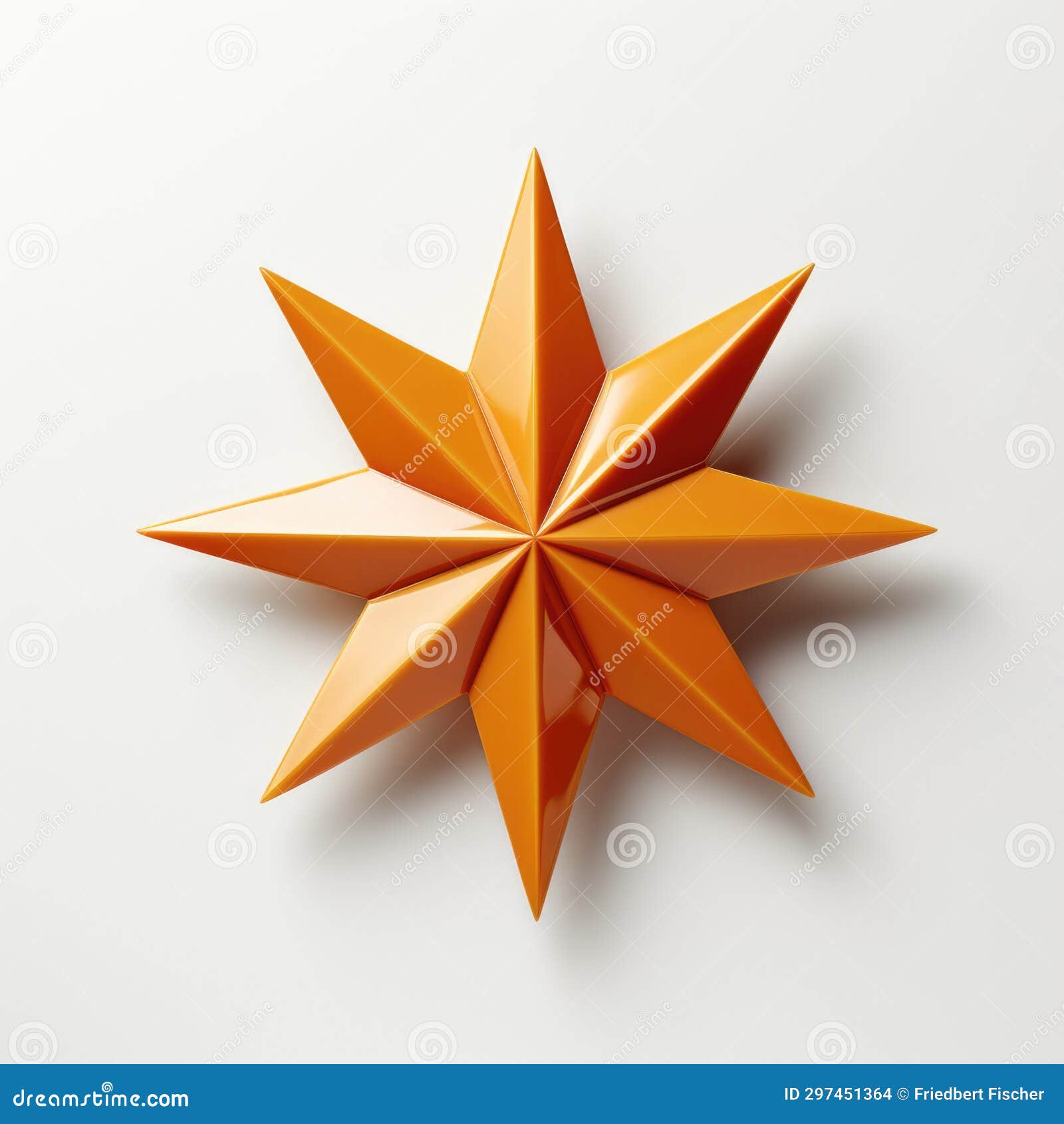 An Orange Origami Star on a White Surface, Clipart on White Background ...