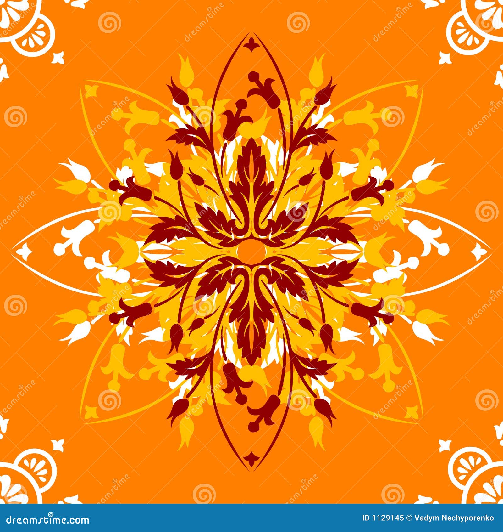 Orange ornamental design stock vector. Illustration of natural - 1129145