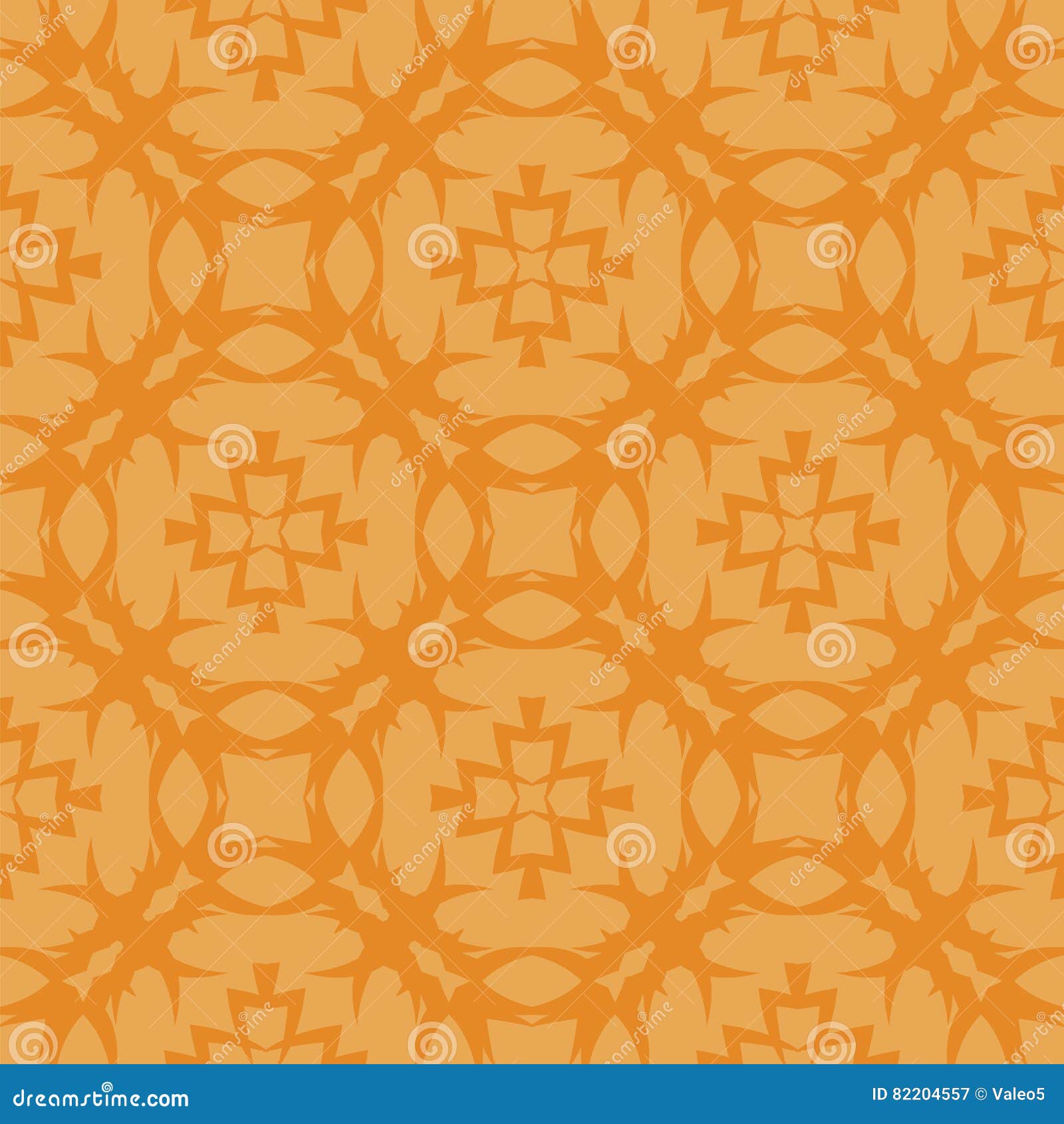 Orange Ornamental Seamless Line Pattern Stock Vector - Illustration of ...