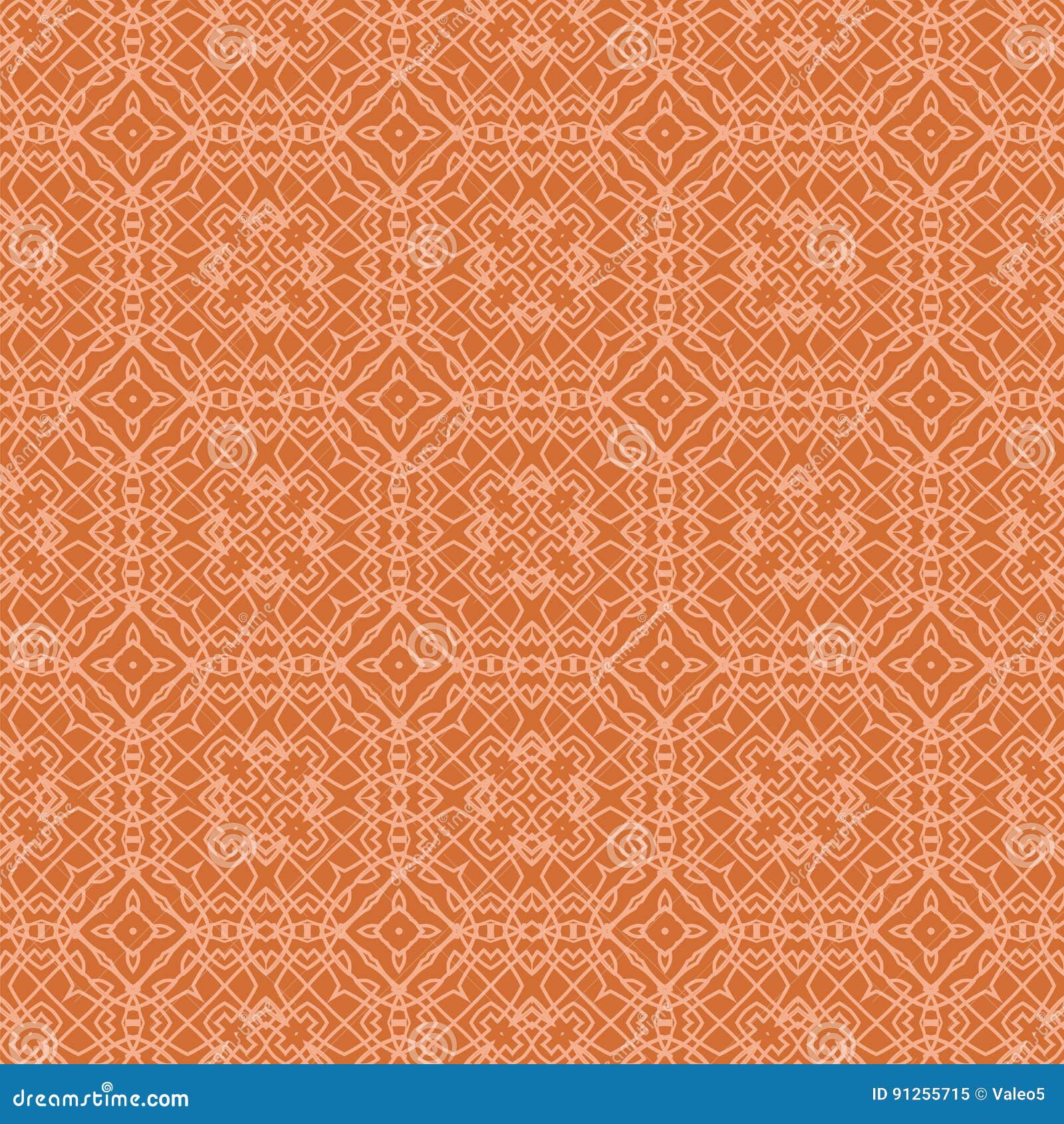 Orange Ornamental Seamless Line Pattern Stock Image - Image of print ...