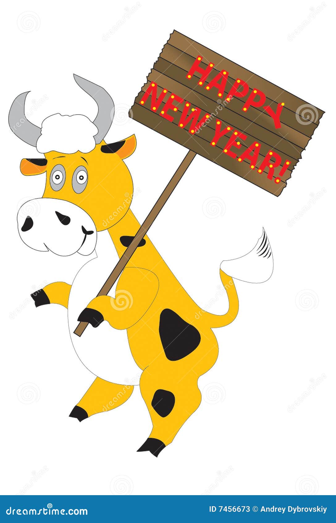 Orange oxen stock vector. Illustration of cattle, farm - 7456673