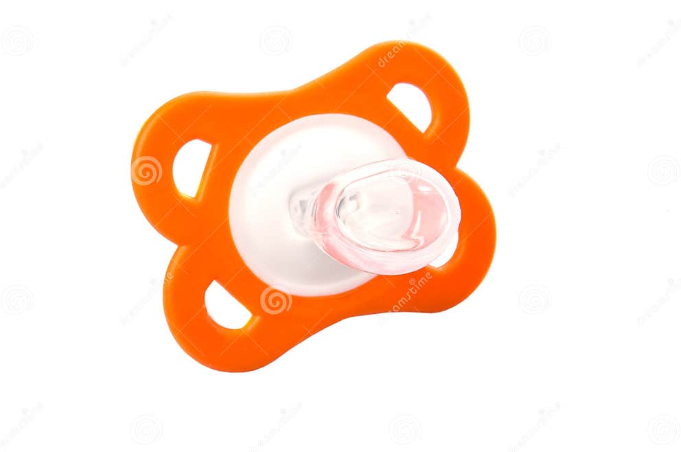 Orange Pacifier I stock photo. Image of background, shield - 44566574