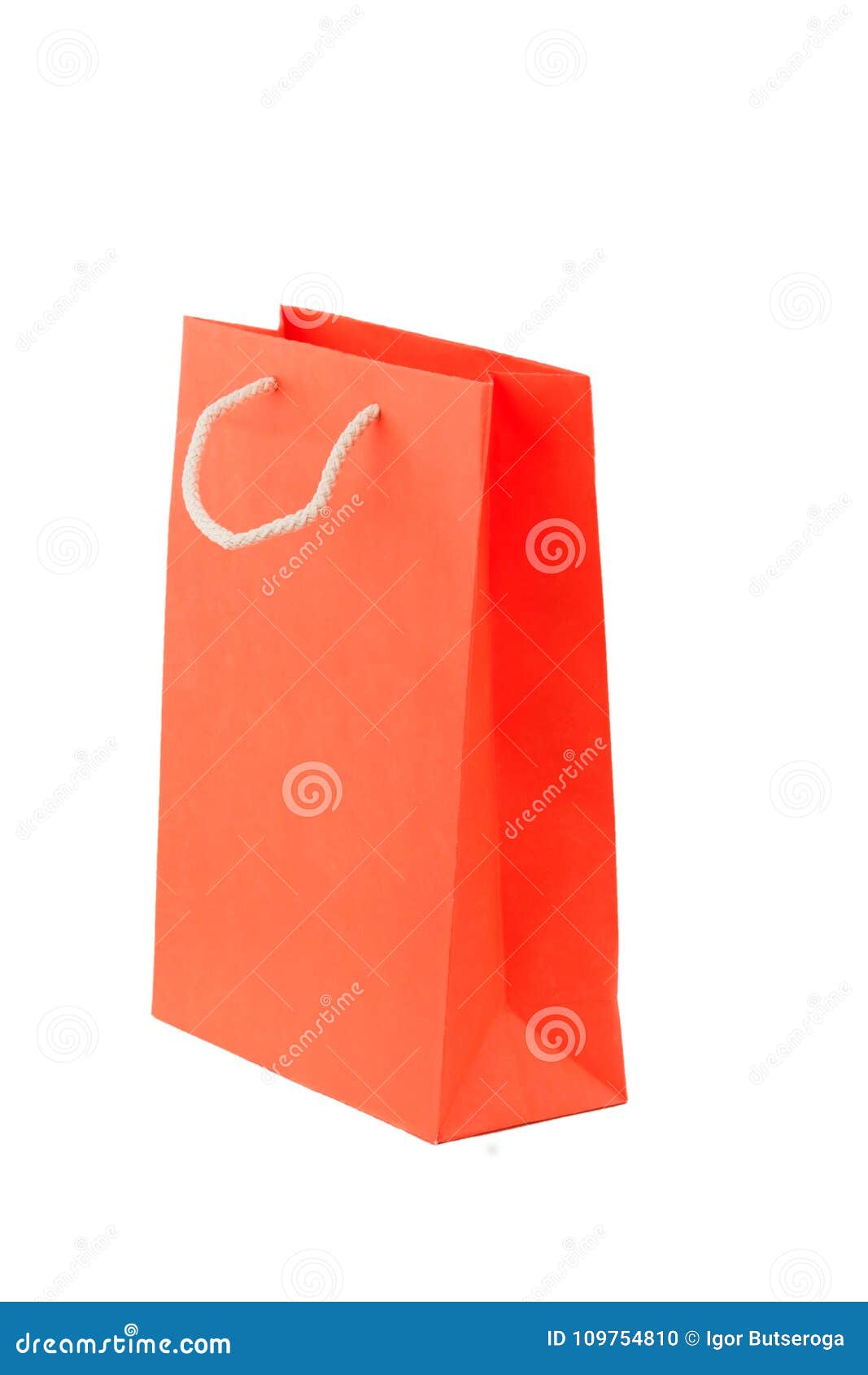 Orange Package from Paper, Isolated on White Stock Photo - Image of ...