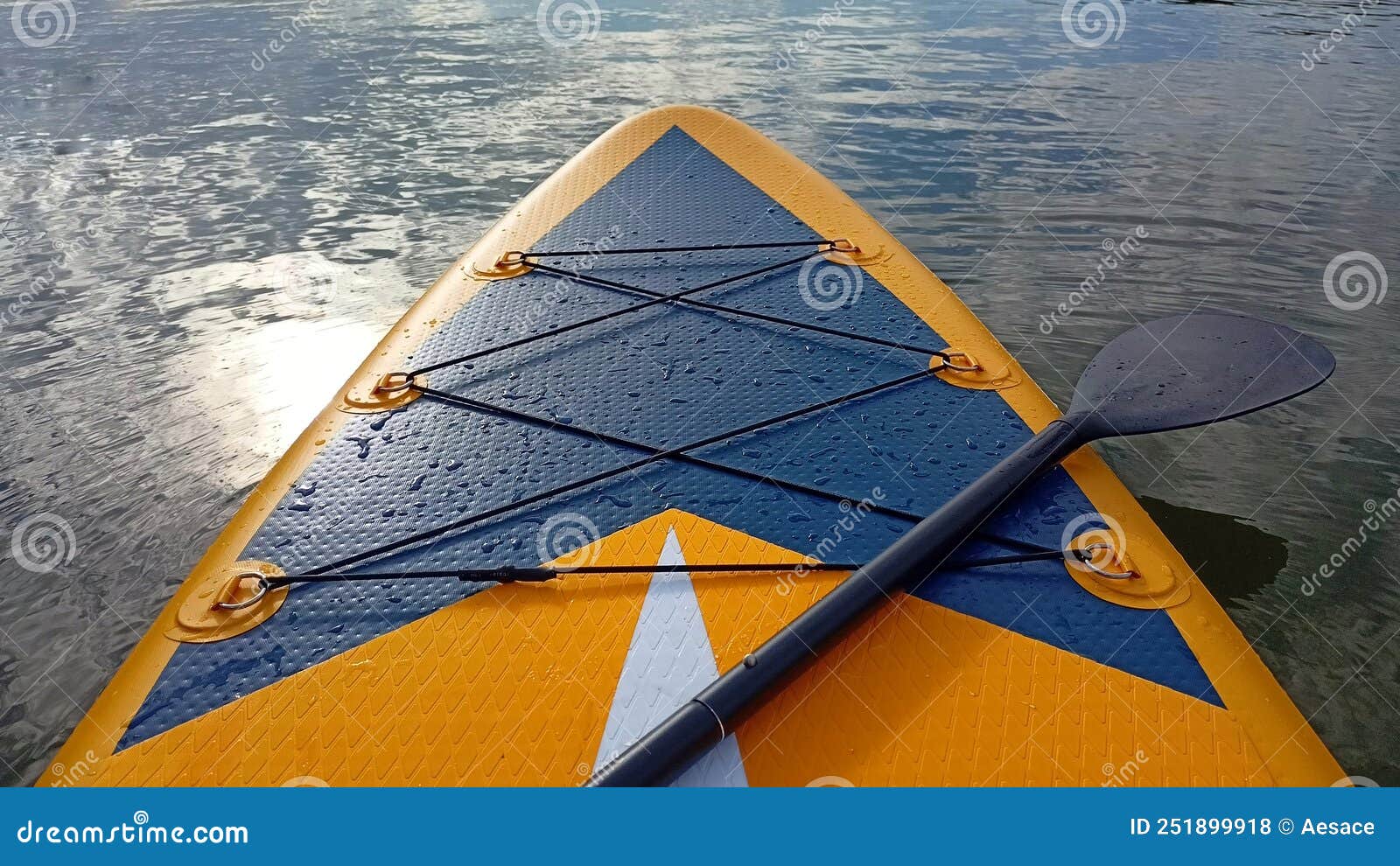 Orange Paddleboard on a Water Stock Photo - Image of acivity, material ...