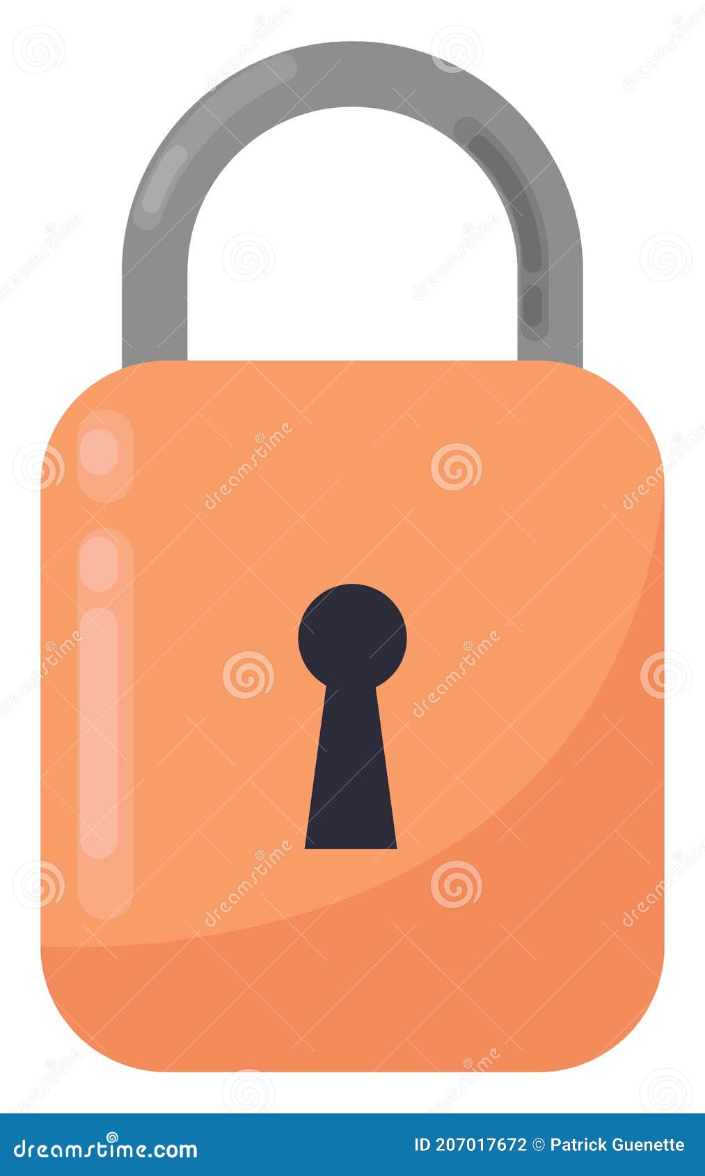 Orange Padlock, Illustration, Vector Stock Vector - Illustration of ...