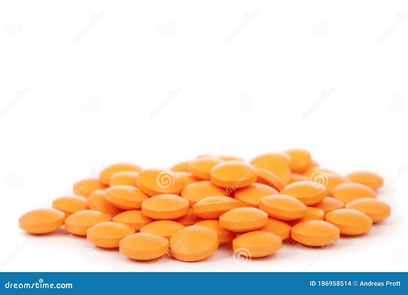 Orange Pain Killers on White Background Stock Photo - Image of killer ...