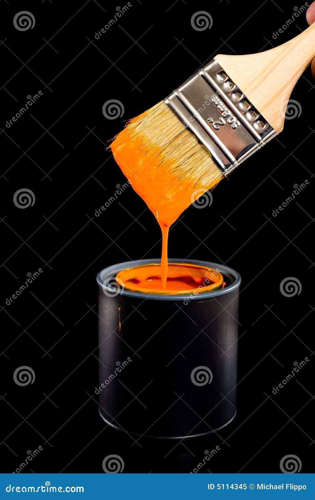 Orange Paint and Brush stock image. Image of colors, dripping - 5114345