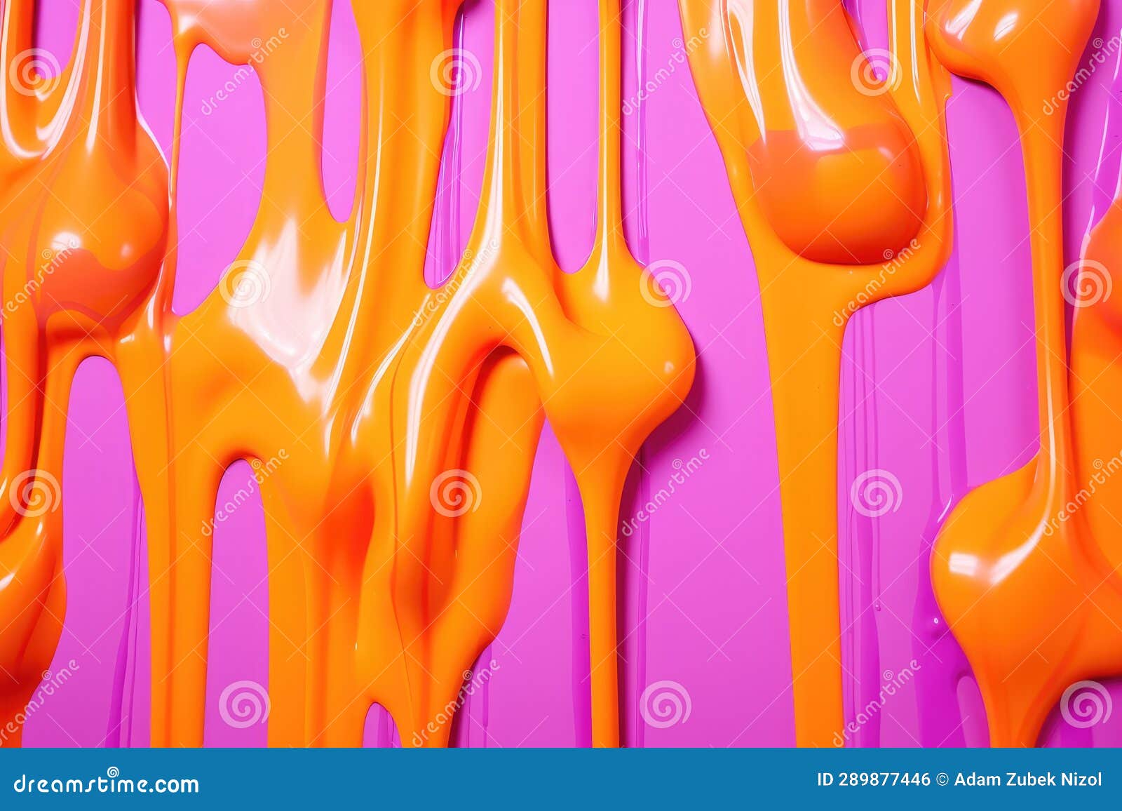 Orange Paint Dripping on a Pink Surface Stock Illustration ...