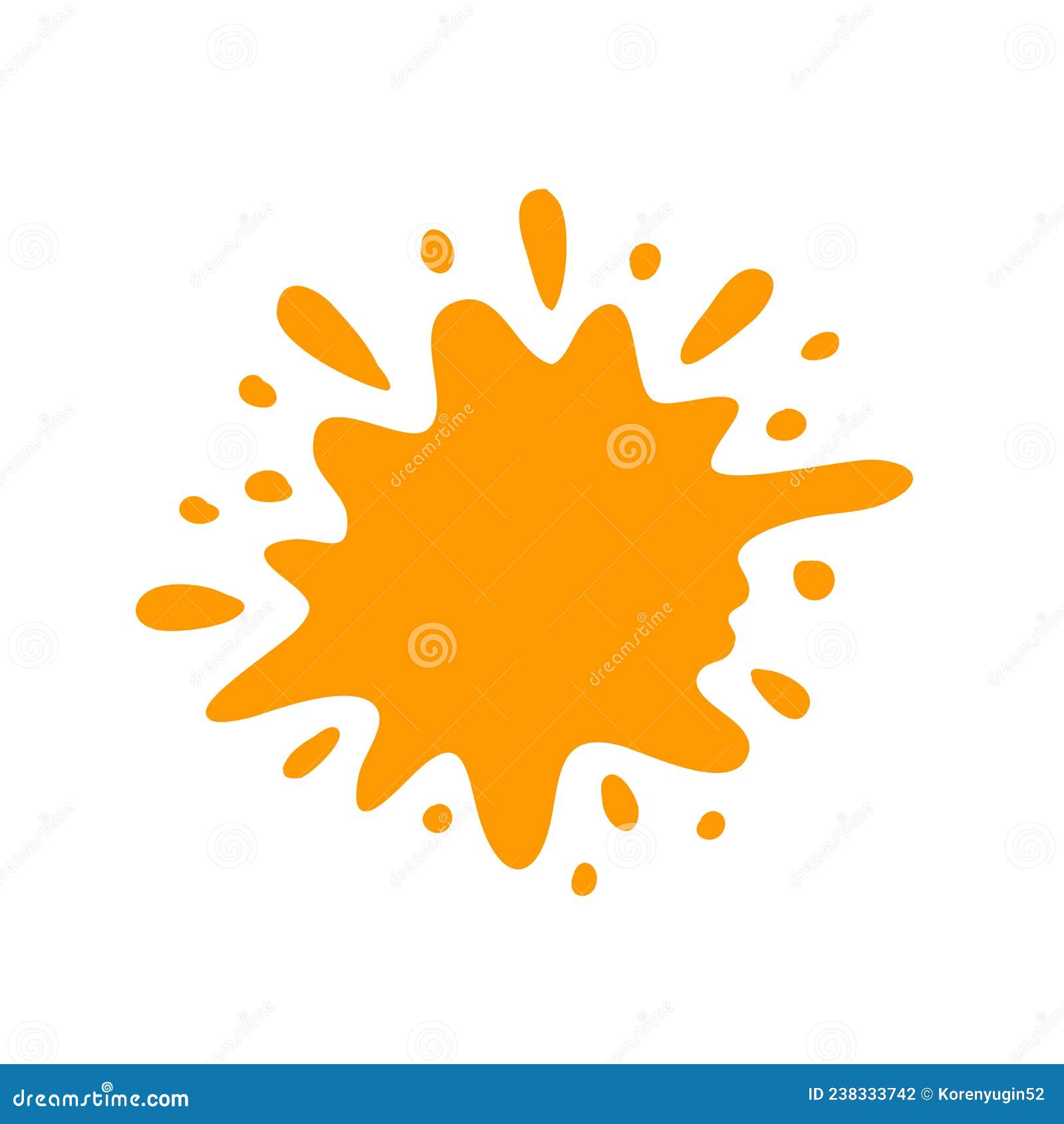 Orange Paint Drop and Splash Hand Drawn for Design Stock Vector ...