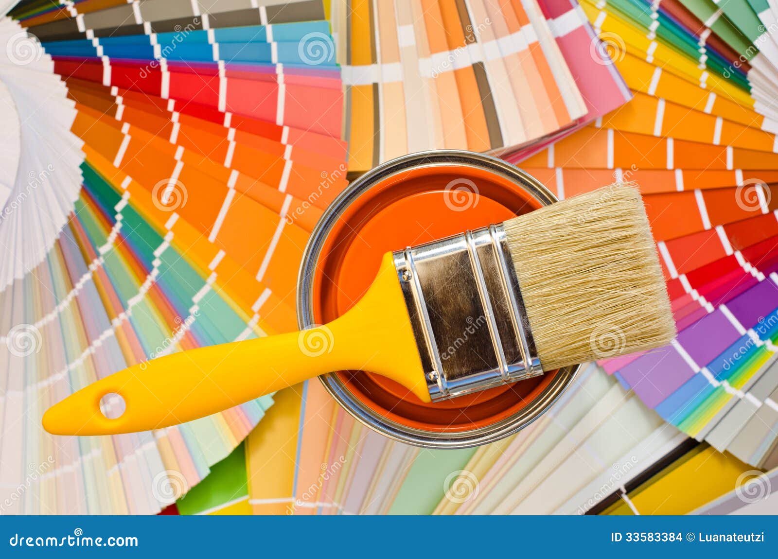 Orange paint sample. stock photo. Image of chart, decor - 33583384