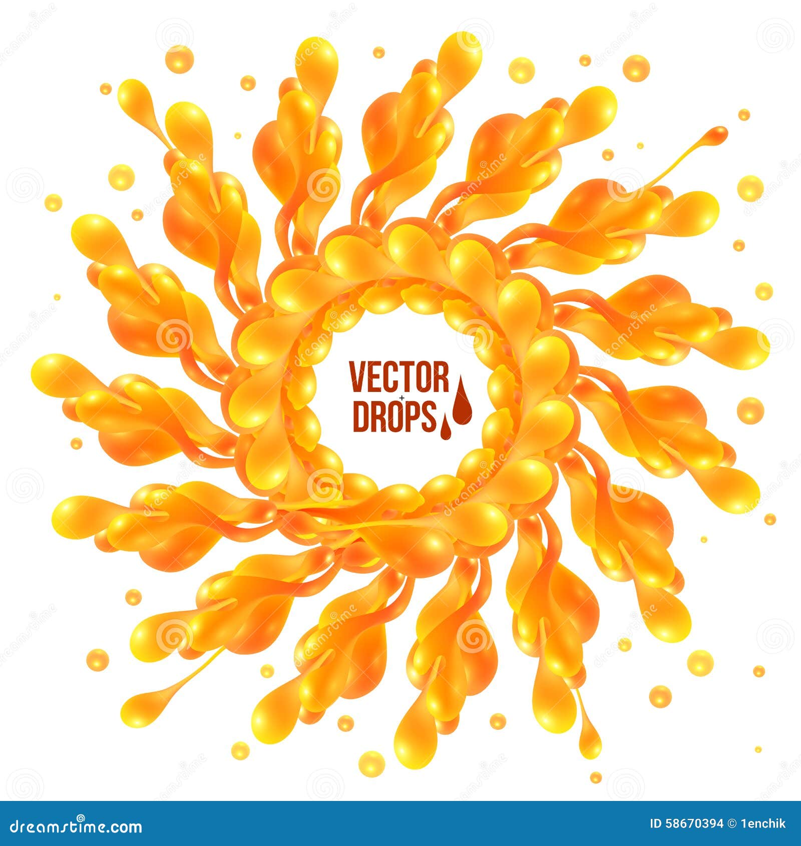 Orange Paint Splash Circle on White Background Stock Vector ...