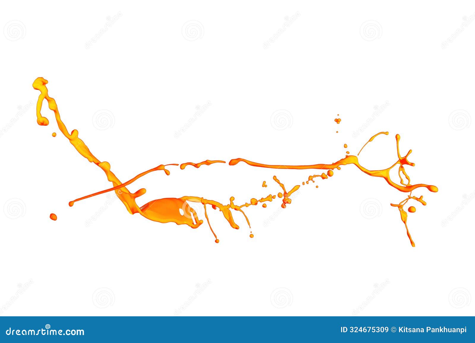 Orange Paint Splash Isolated on White Background. Stock Image - Image ...