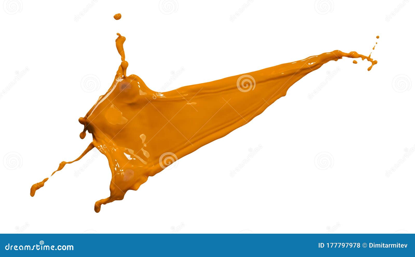 Orange Paint Splash Isolated on White Background Stock Illustration ...