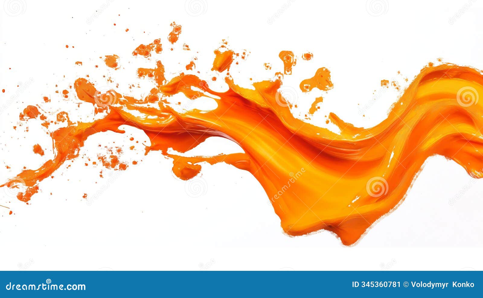 Orange Paint Splash on Transparent Background, Abstract Art Concept ...