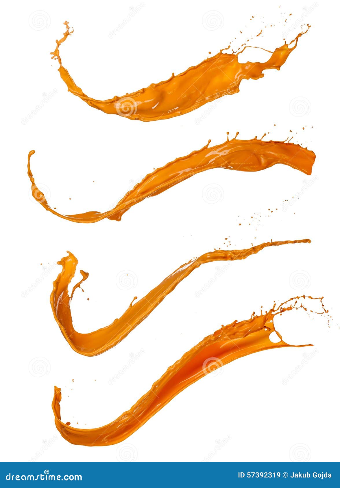 Orange Paint Splashes on White Background Stock Image - Image of ...