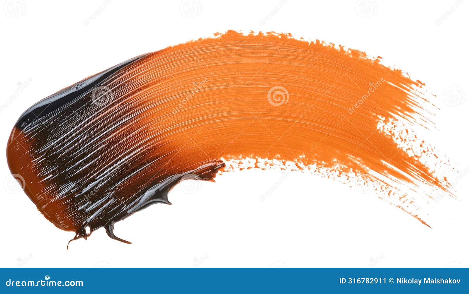 Orange Paint Stroke Isolated on White Background Stock Image - Image of ...