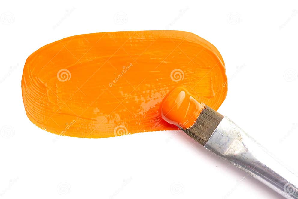 An Orange Paint Swatch on a White Background Stock Image - Image of ...