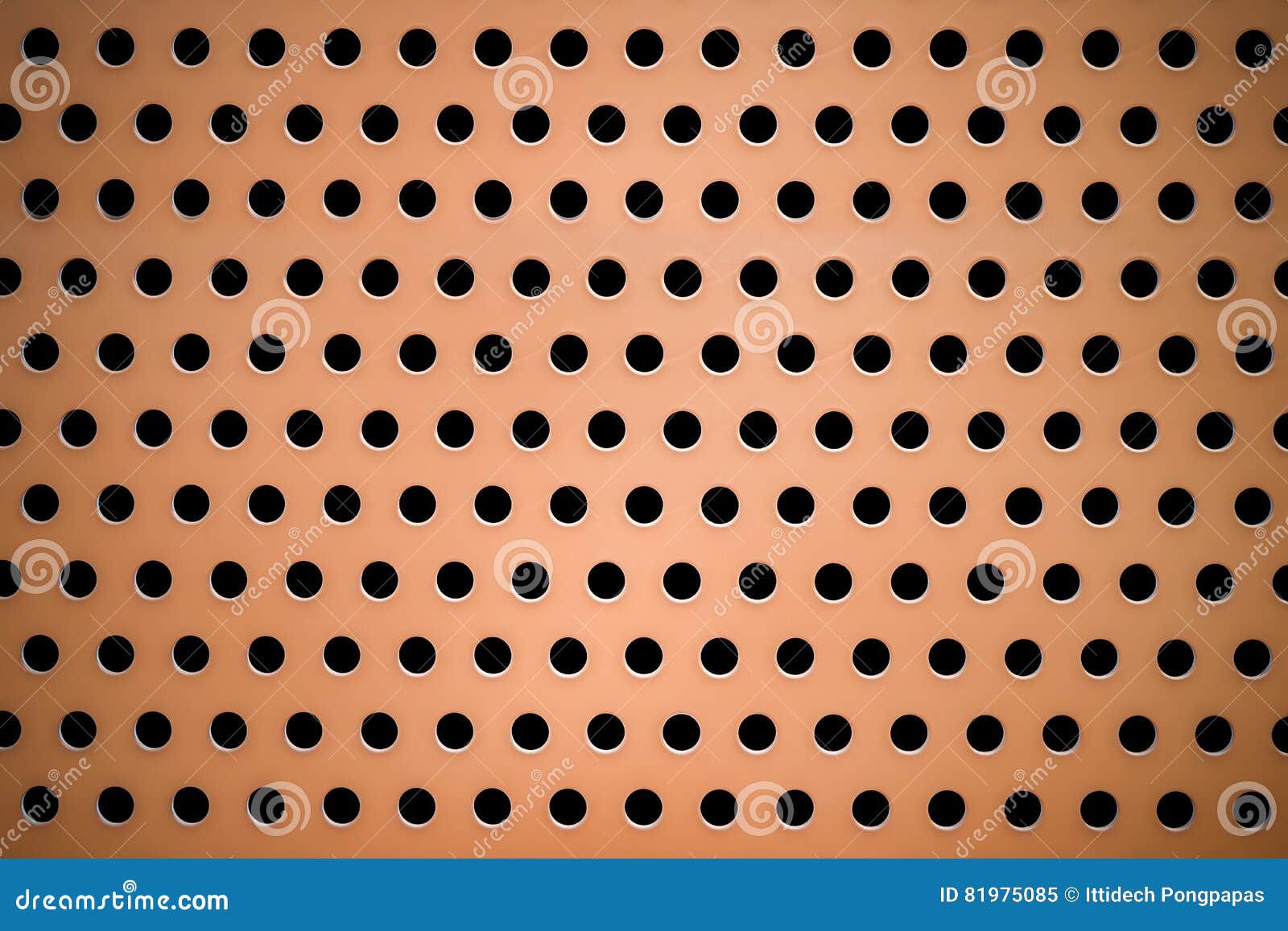 Orange Painted Circle Perforated Metal Panel for Texture and Background ...