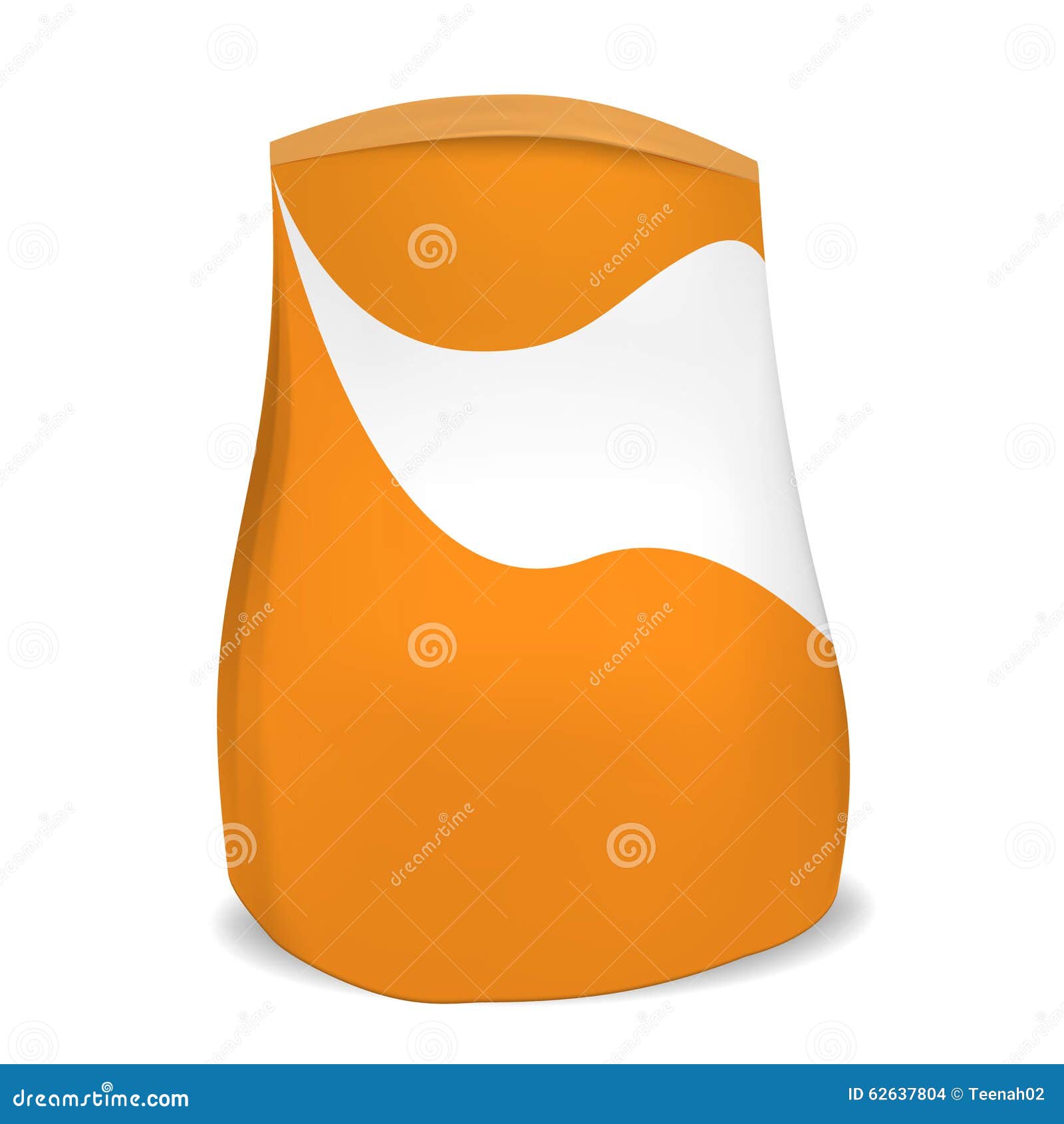 Orange paper bag packaging stock vector. Illustration of packed - 62637804