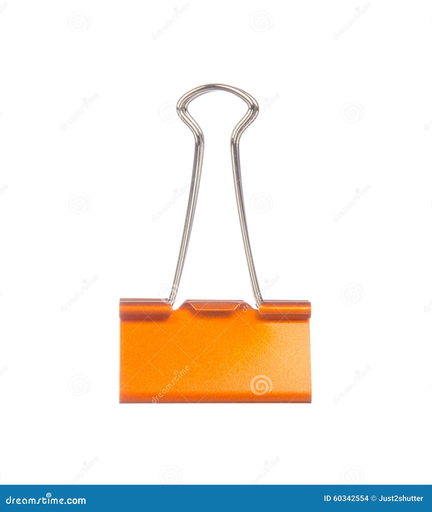 Orange Paper Clip Isolated on White Stock Photo - Image of binder ...