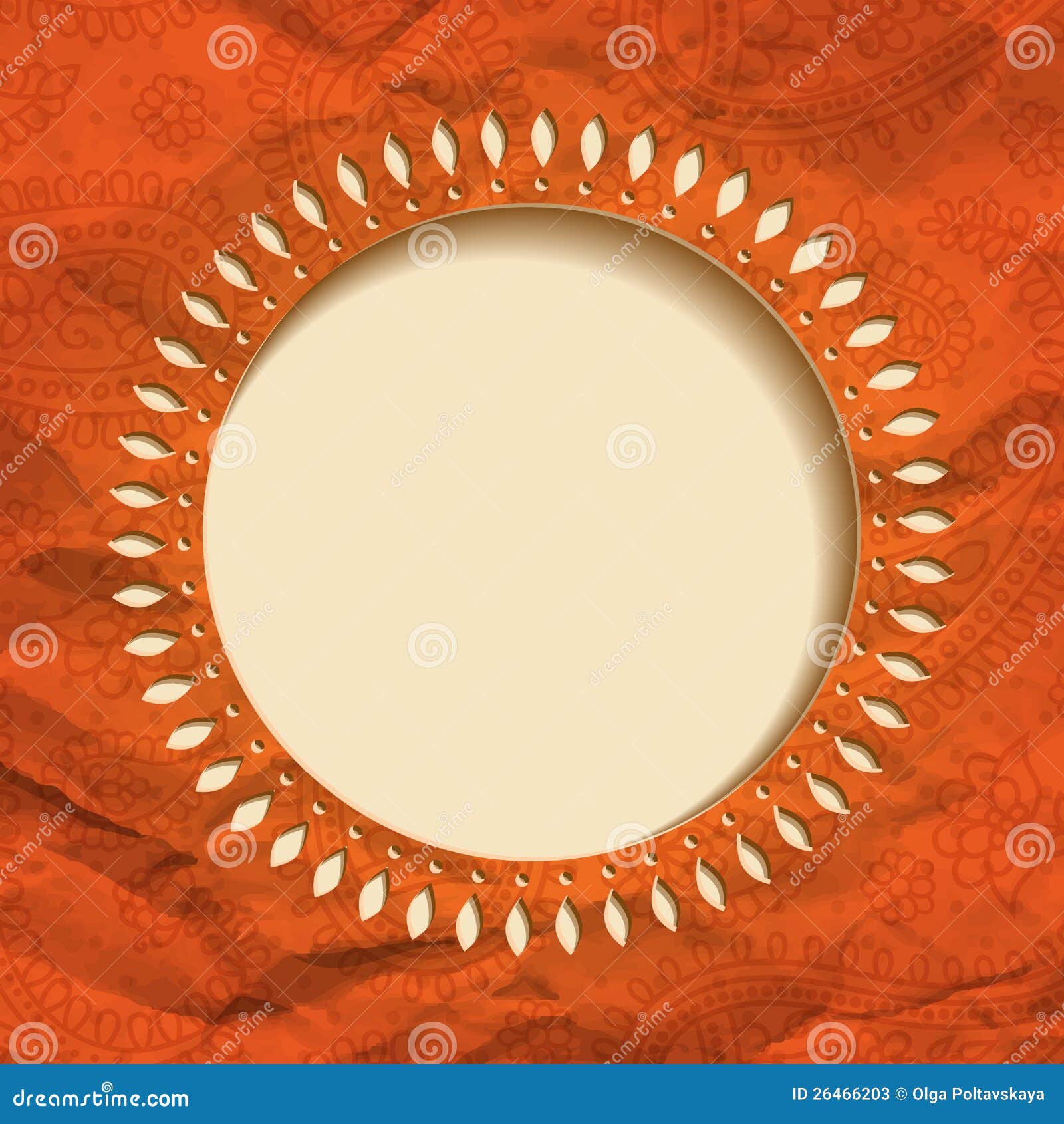 Orange paper frame stock vector. Illustration of decoration - 26466203