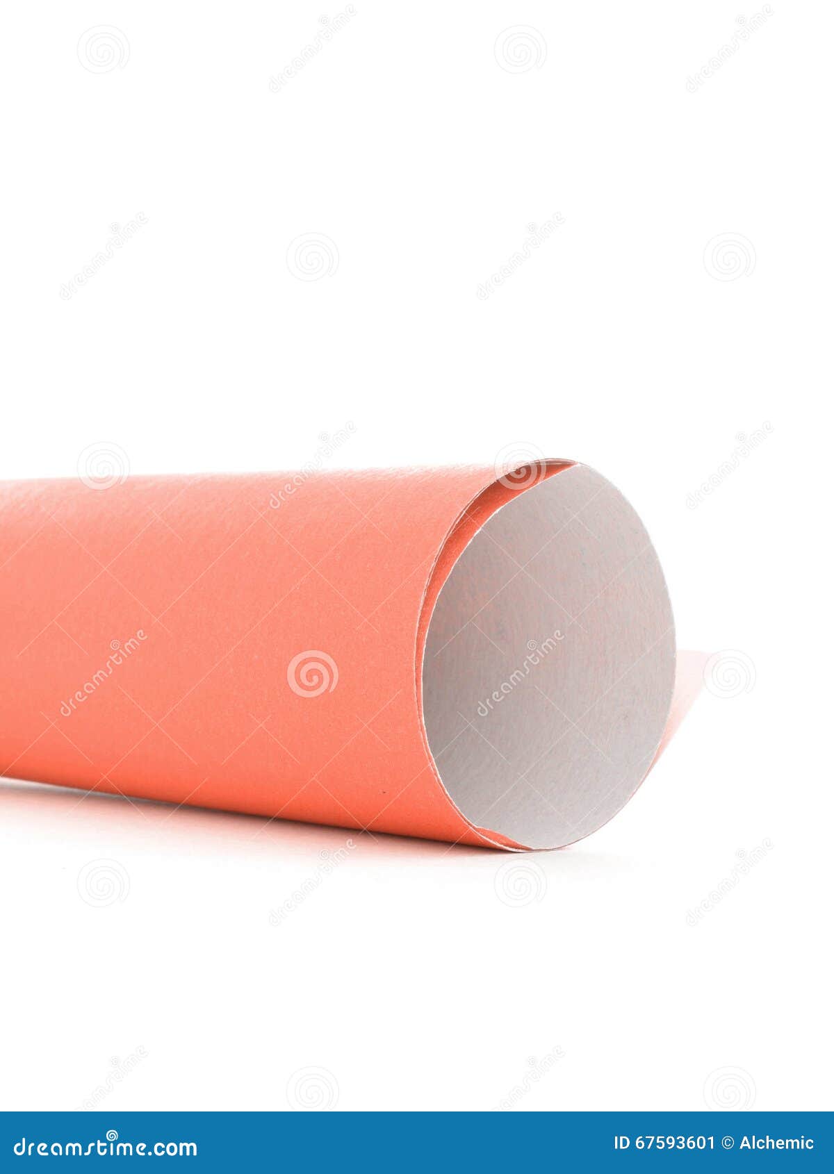 Orange Paper Message Roll Scroll Side Isolated on White Background ...