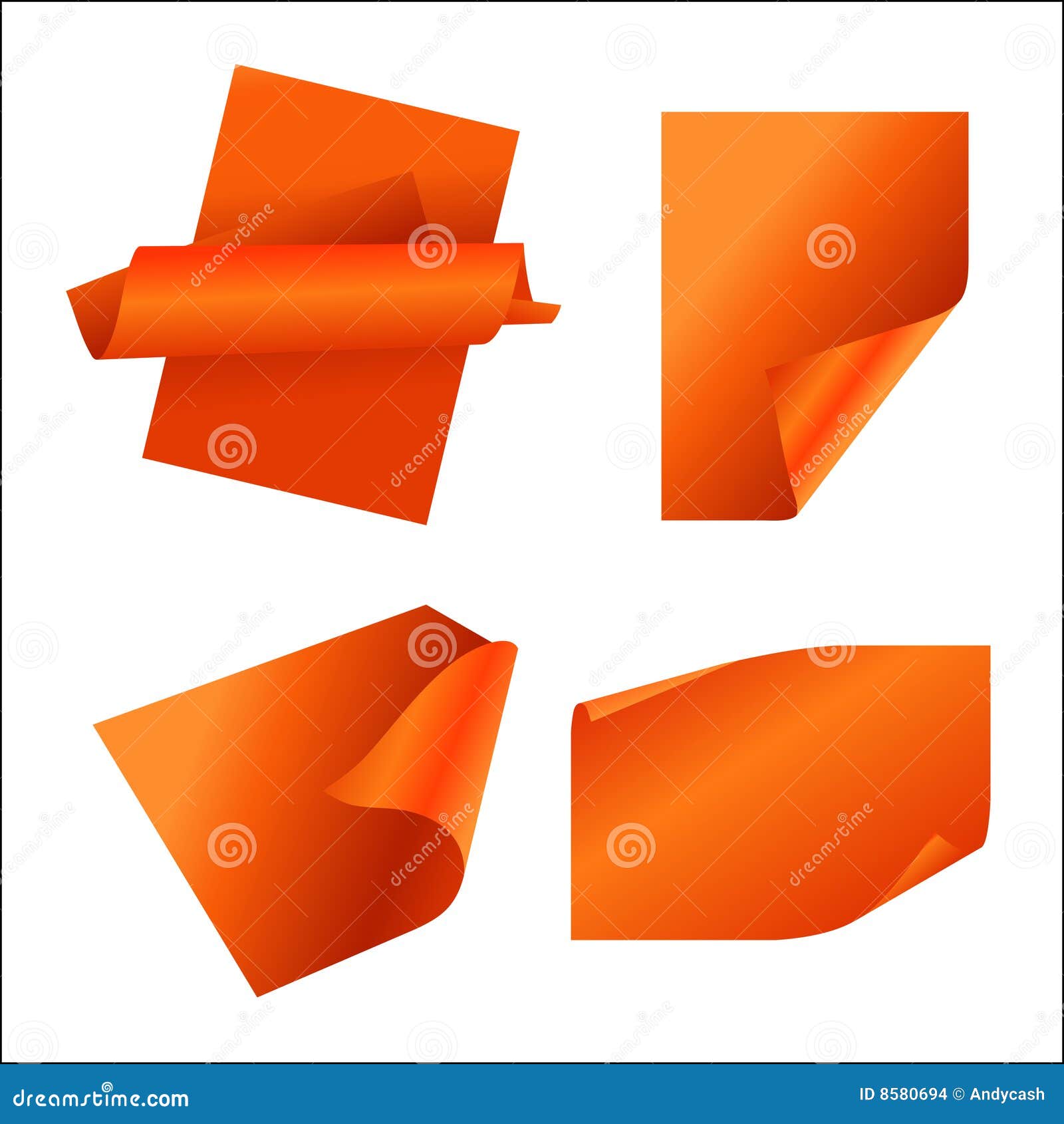 Orange paper sticker stock vector. Illustration of sign - 8580694