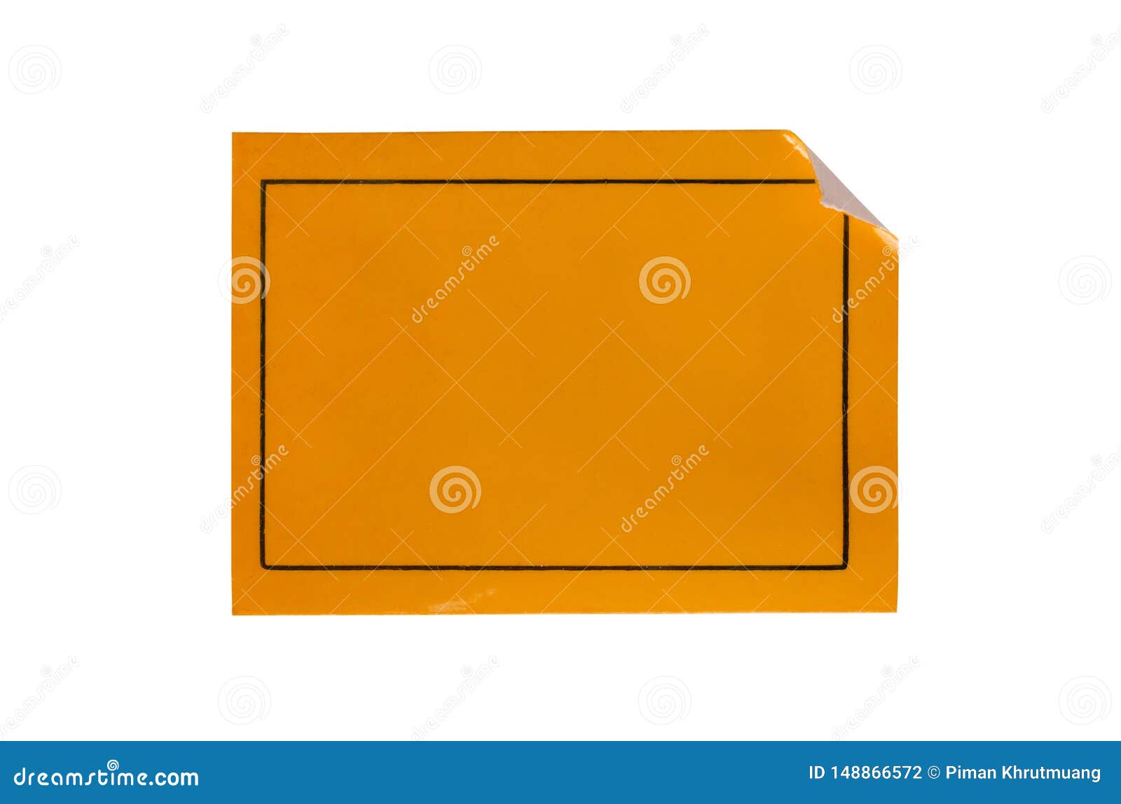 Orange Paper Sticker Label Isolated on White Stock Photo - Image of ...