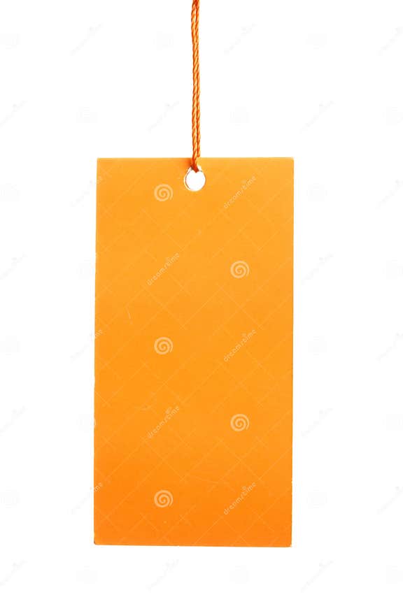 Orange paper tag isolated stock photo. Image of isolated - 8747104