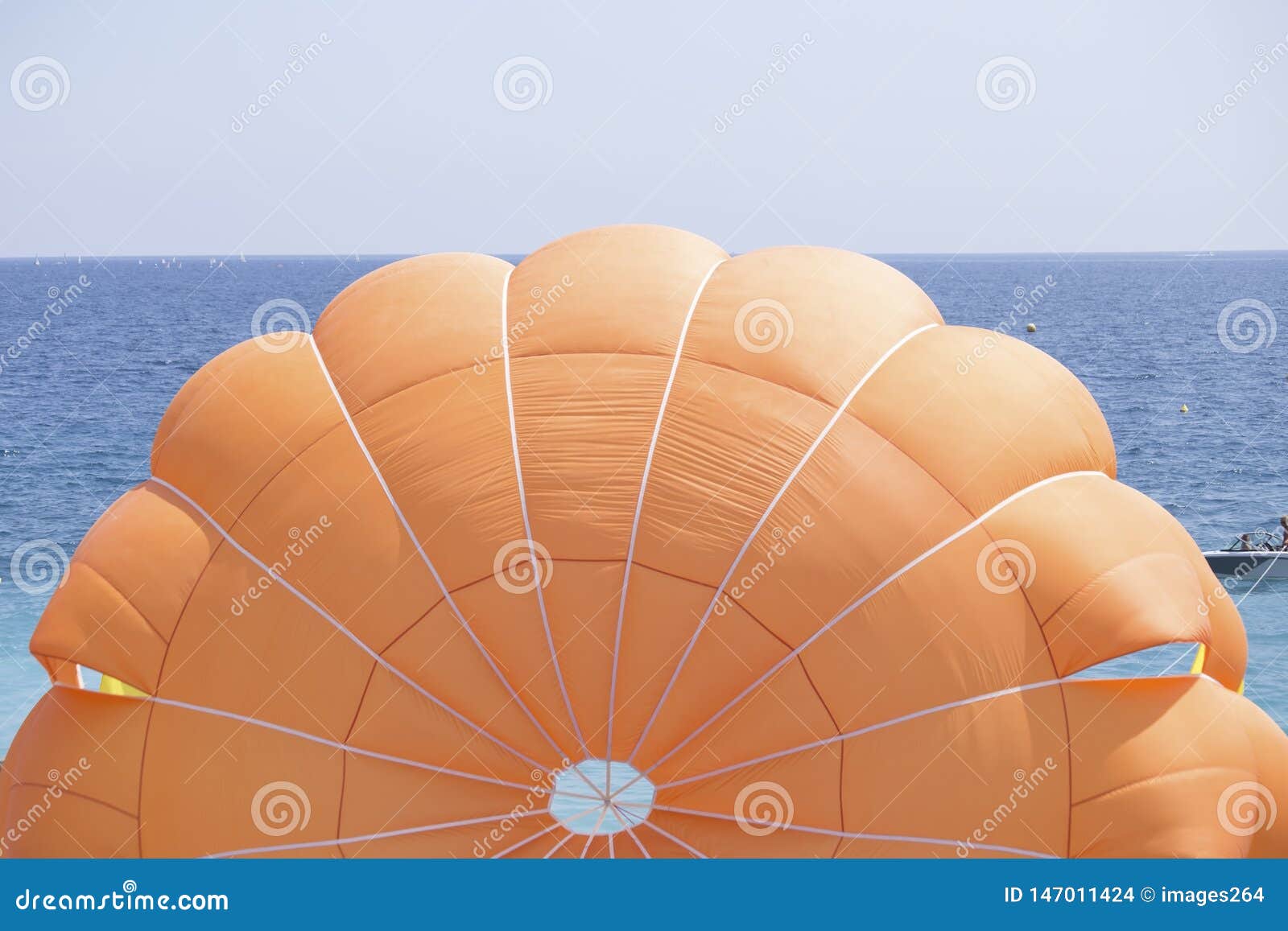 Orange parachute stock photo. Image of sport, dome, holidays - 147011424