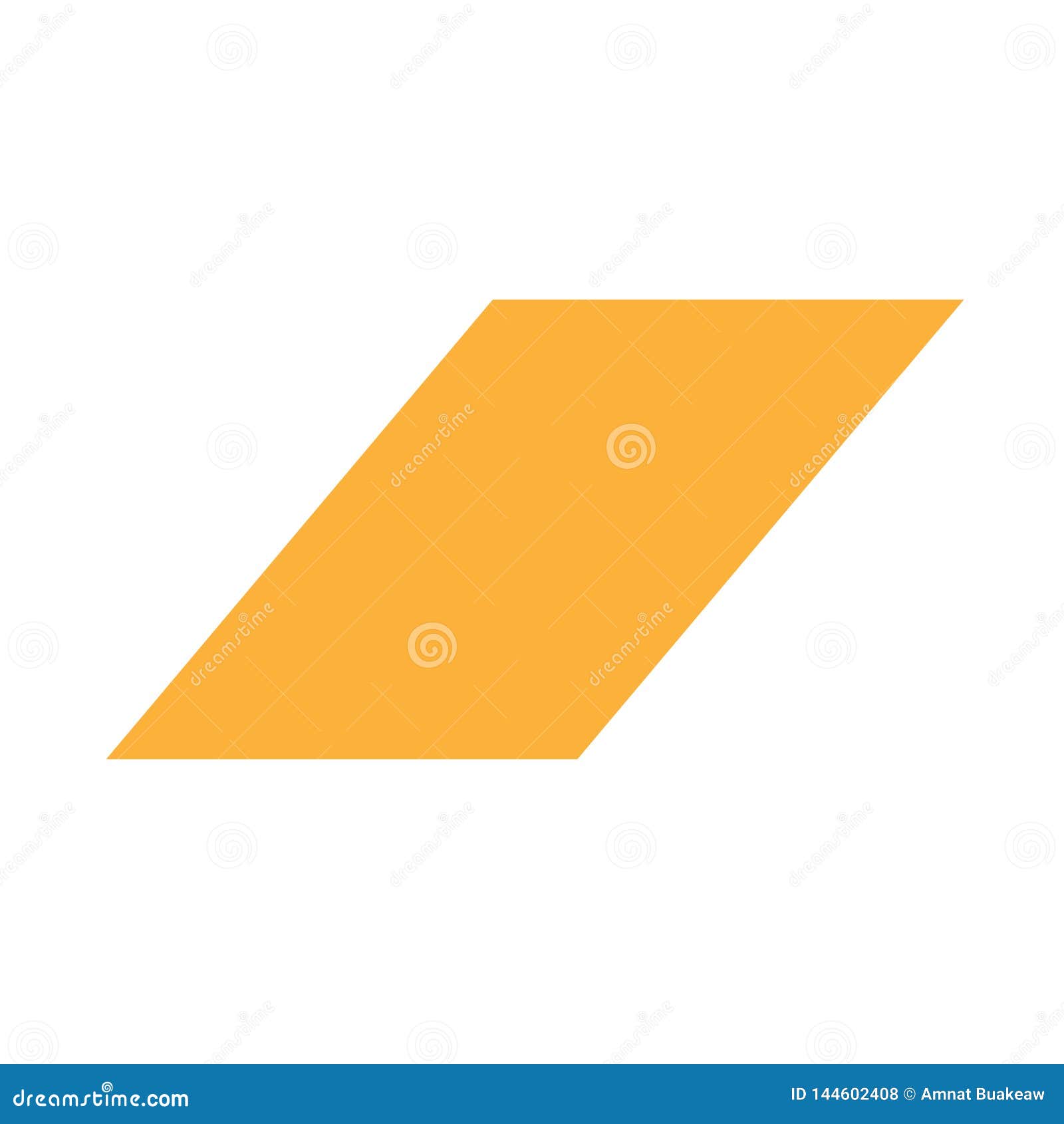 Orange Parallelogram Basic Simple Shapes Isolated on White Background ...
