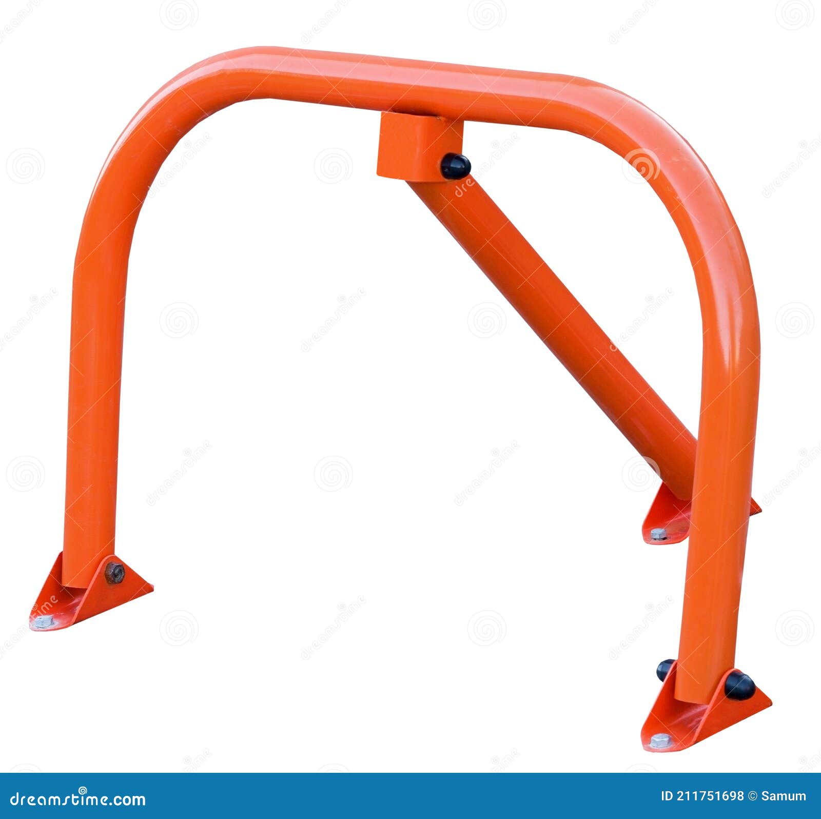 Orange Parking Barriers, Parking Space Limiters And Blockers. Parking ...
