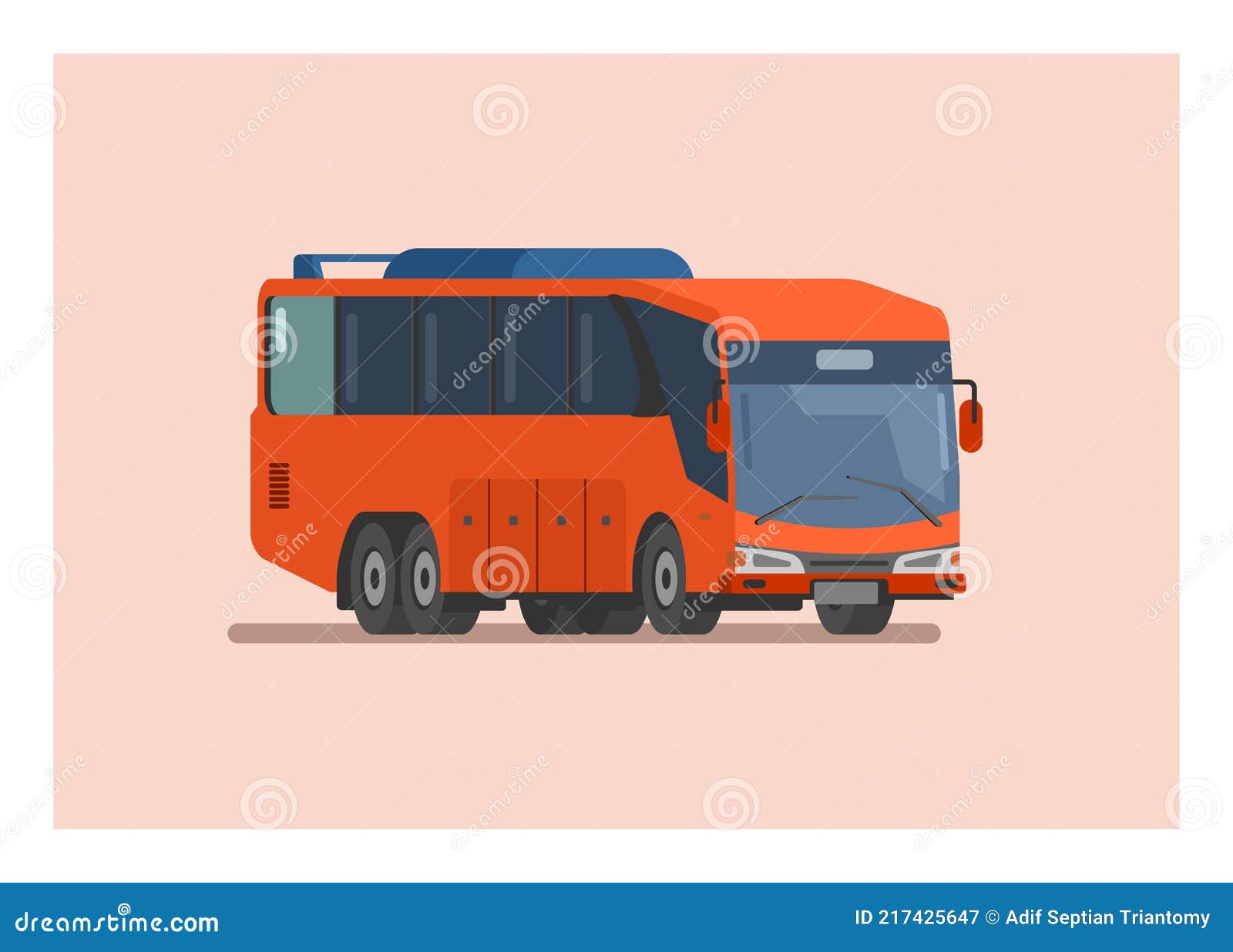 Orange Passenger Bus. Simple Flat Illustration. Stock Vector ...