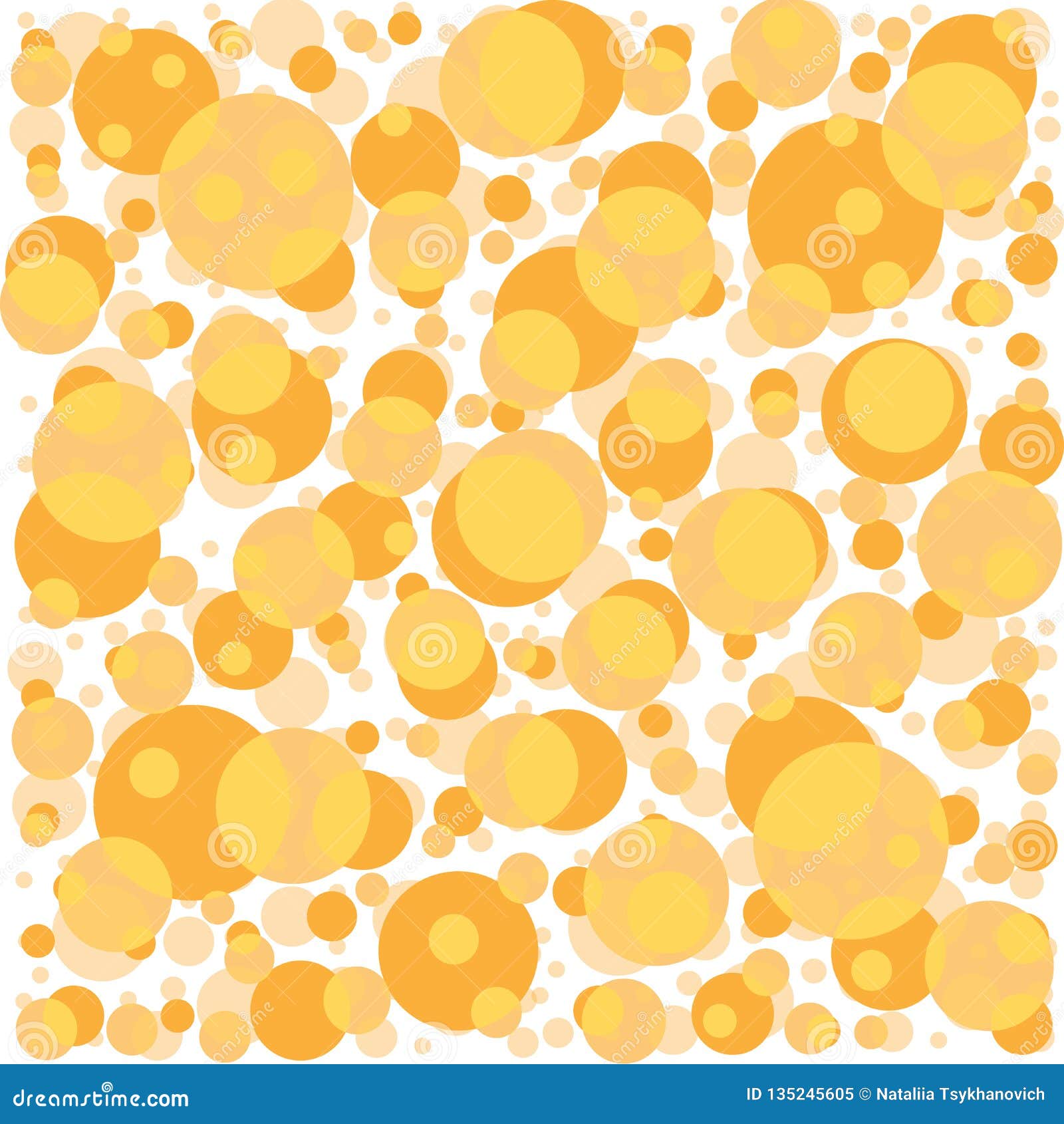 Orange Air Bubbles on White Background for Kids Stock Vector ...