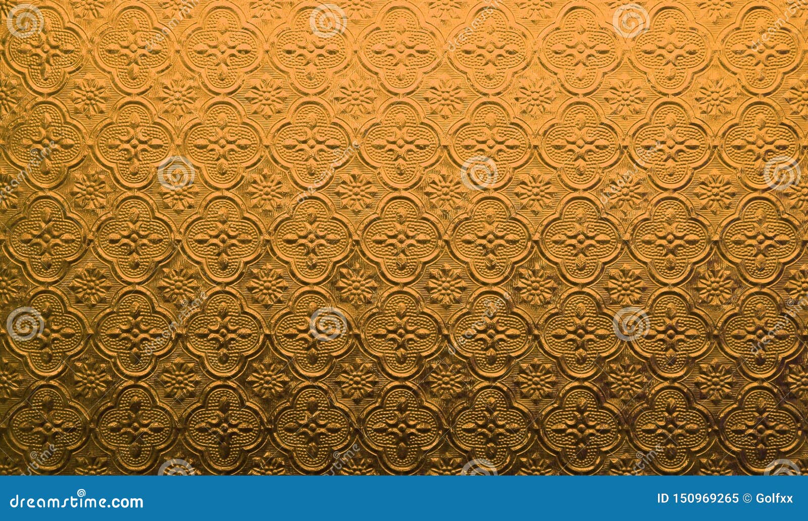 Orange Pattern Glass in Thai Style of the House Window Stock Image ...
