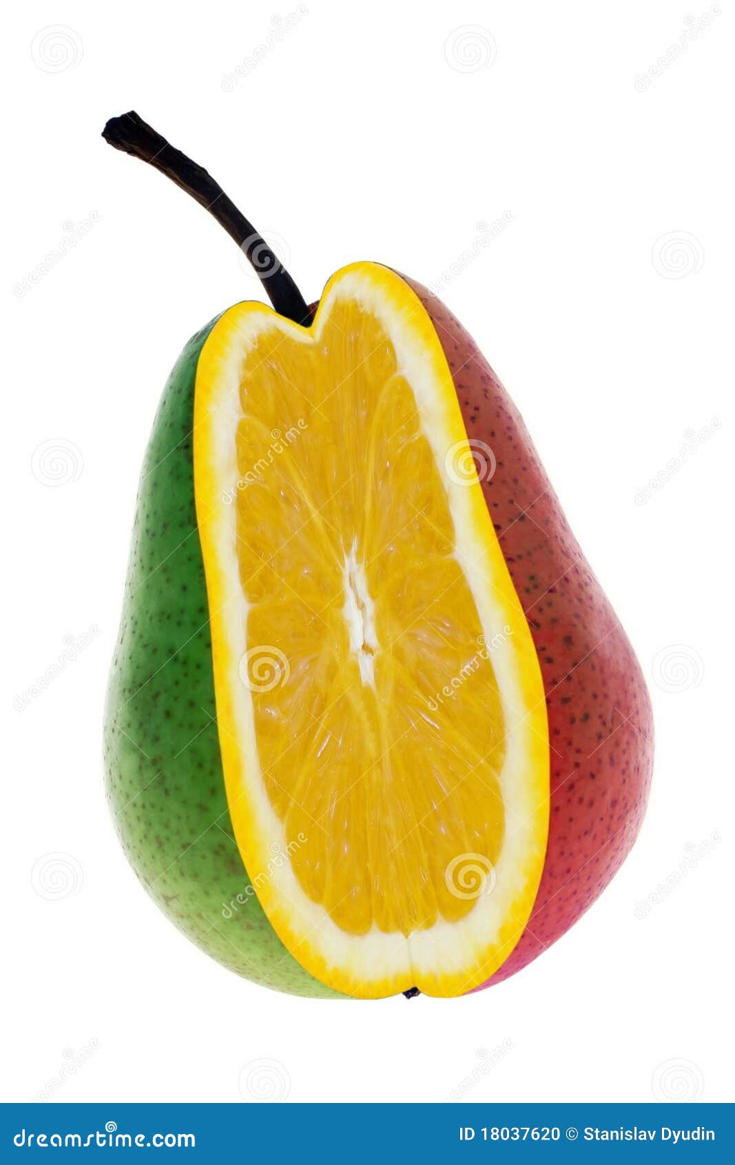 Orange in pear stock photo. Image of isolated, pear, exotic - 18037620