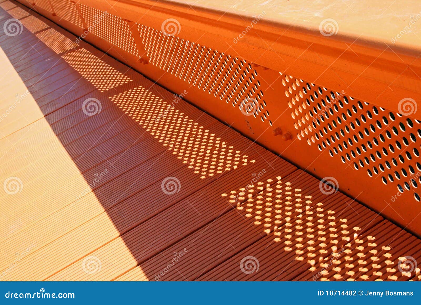 Orange pedestrian bridge stock photo. Image of creamy - 10714482