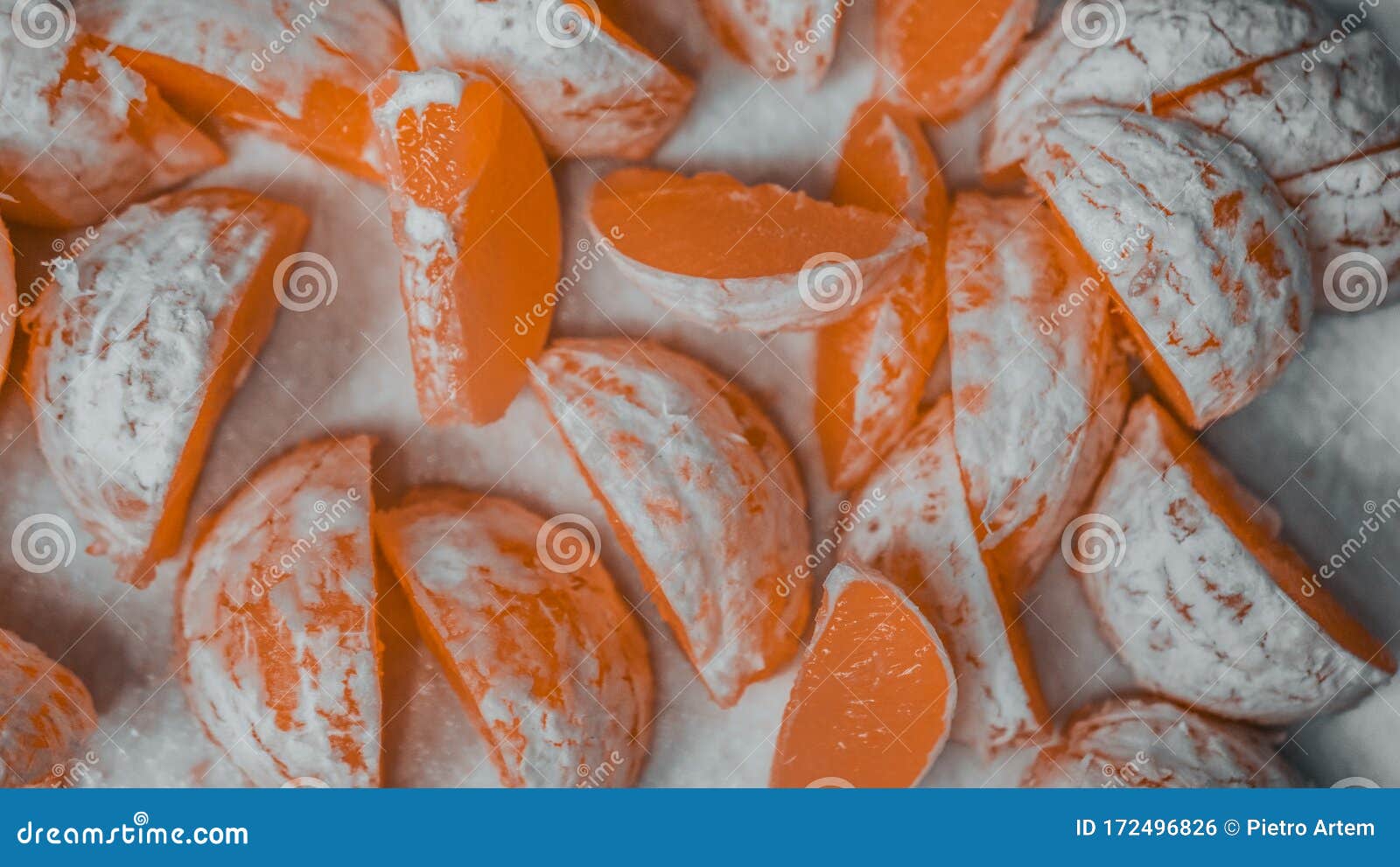 Orange without Peel, Sliced on a White Background Stock Photo - Image ...