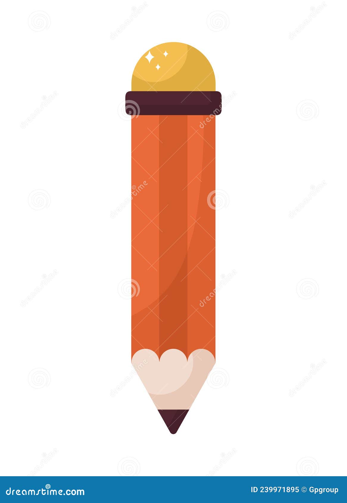 Orange pencil design stock vector. Illustration of white - 239971895