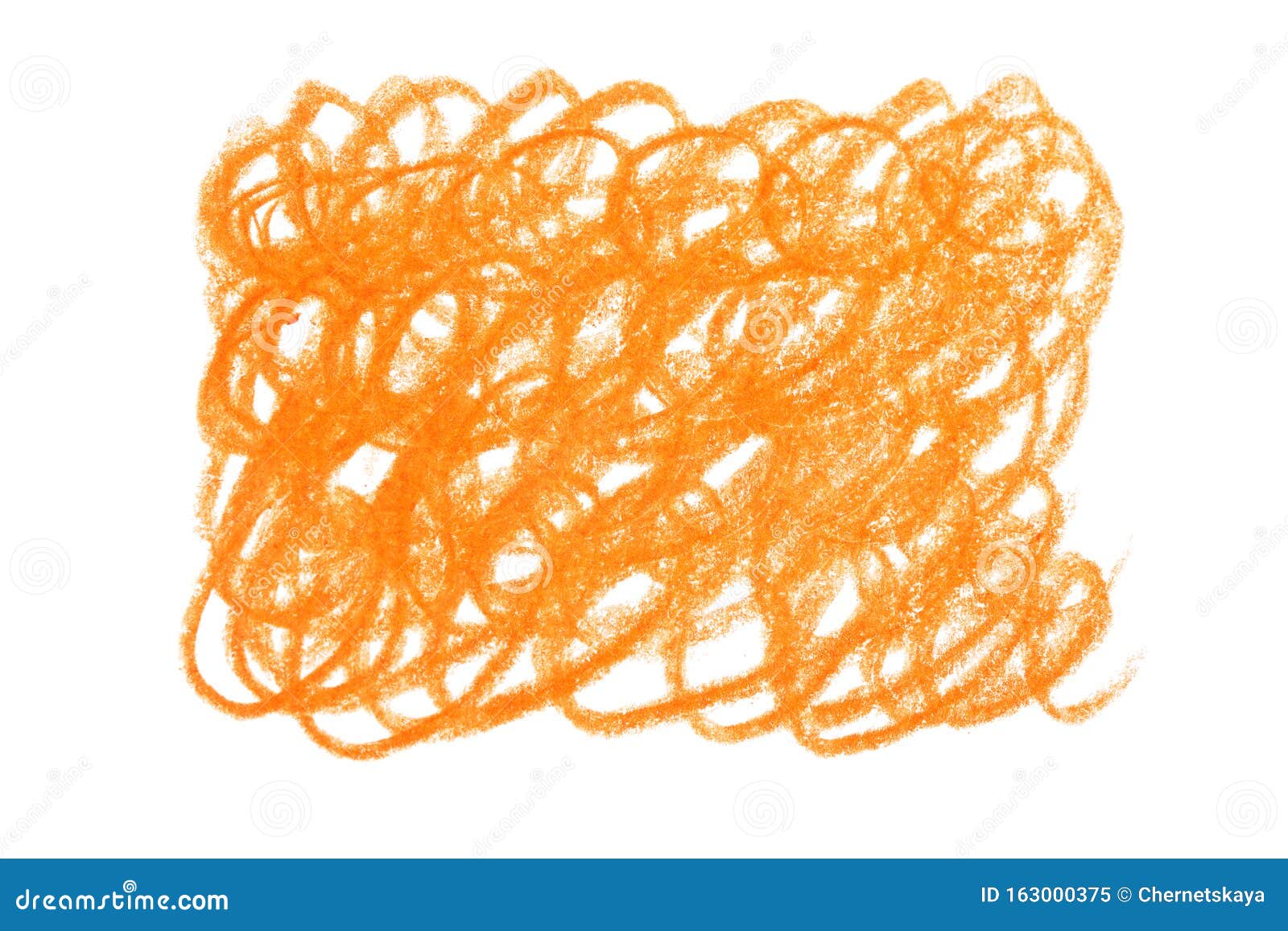 Orange Pencil Scribble on White Background Stock Image - Image of ...