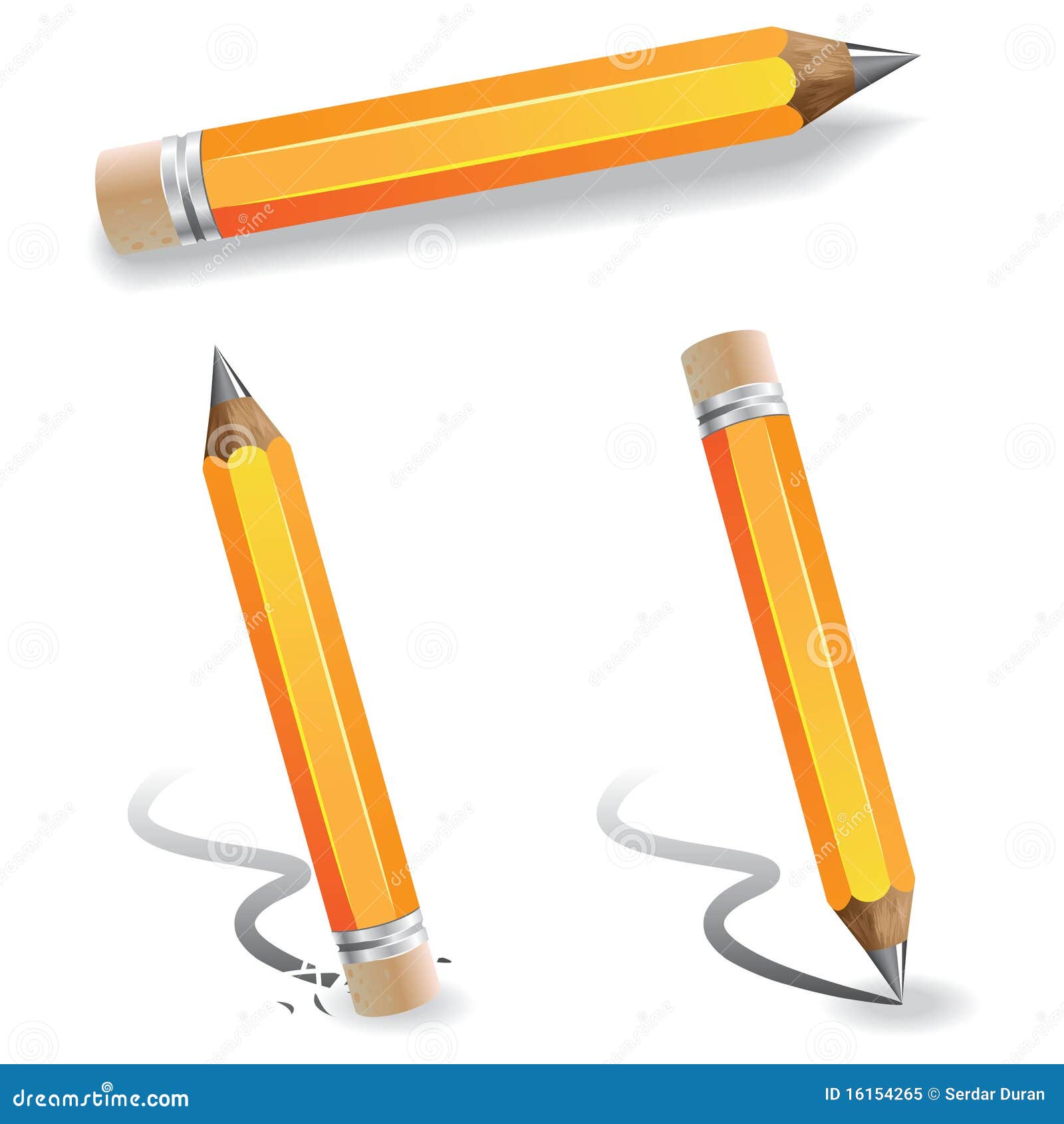 Orange pencils stock vector. Illustration of sketch, crayon - 16154265