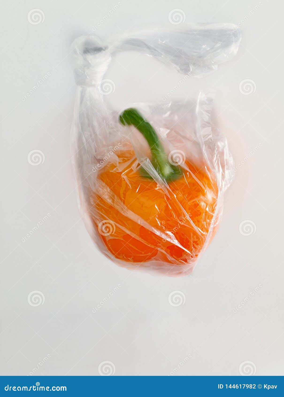 Orange Pepper in Plastic Bag. Stock Photo - Image of closeup, healthy ...