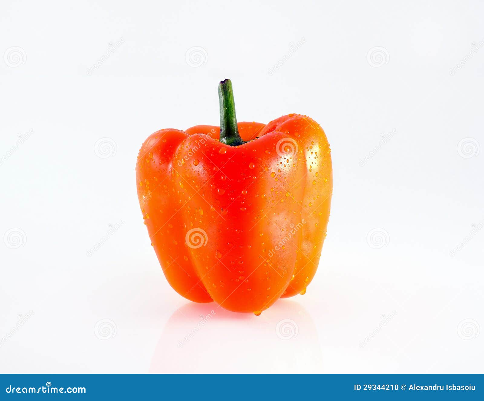 Orange Pepper with Water Splash Stock Photo - Image of health ...
