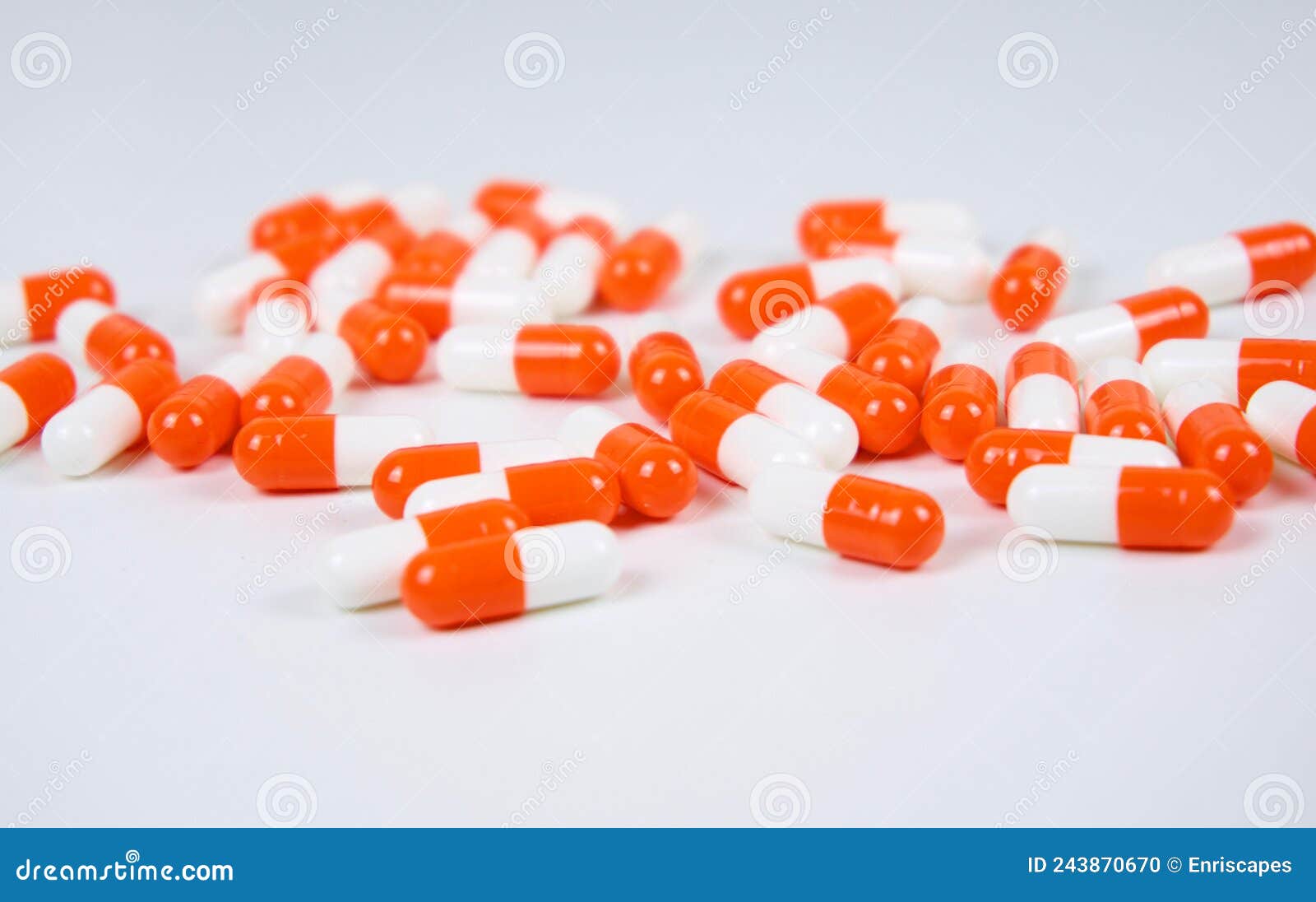 Orange Pharmacy Capsules Isolated Stock Photo - Image of chemical ...