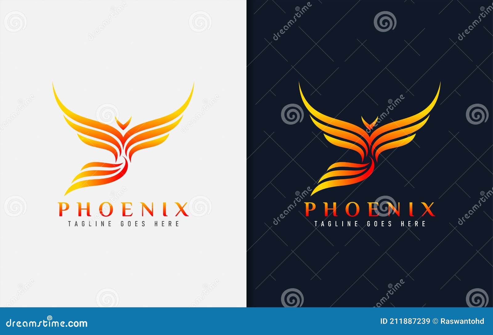 Orange Phoenix Logo Design. Vector Logo Illustration Stock Vector ...