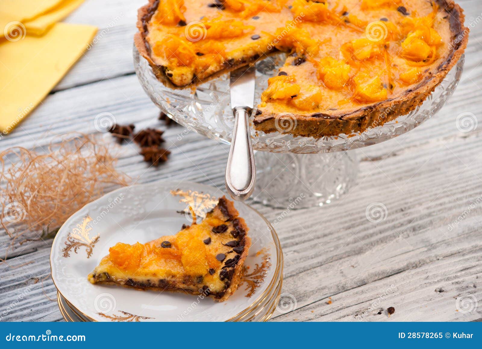Orange pie stock image. Image of vibrant, bakery, orange - 28578265