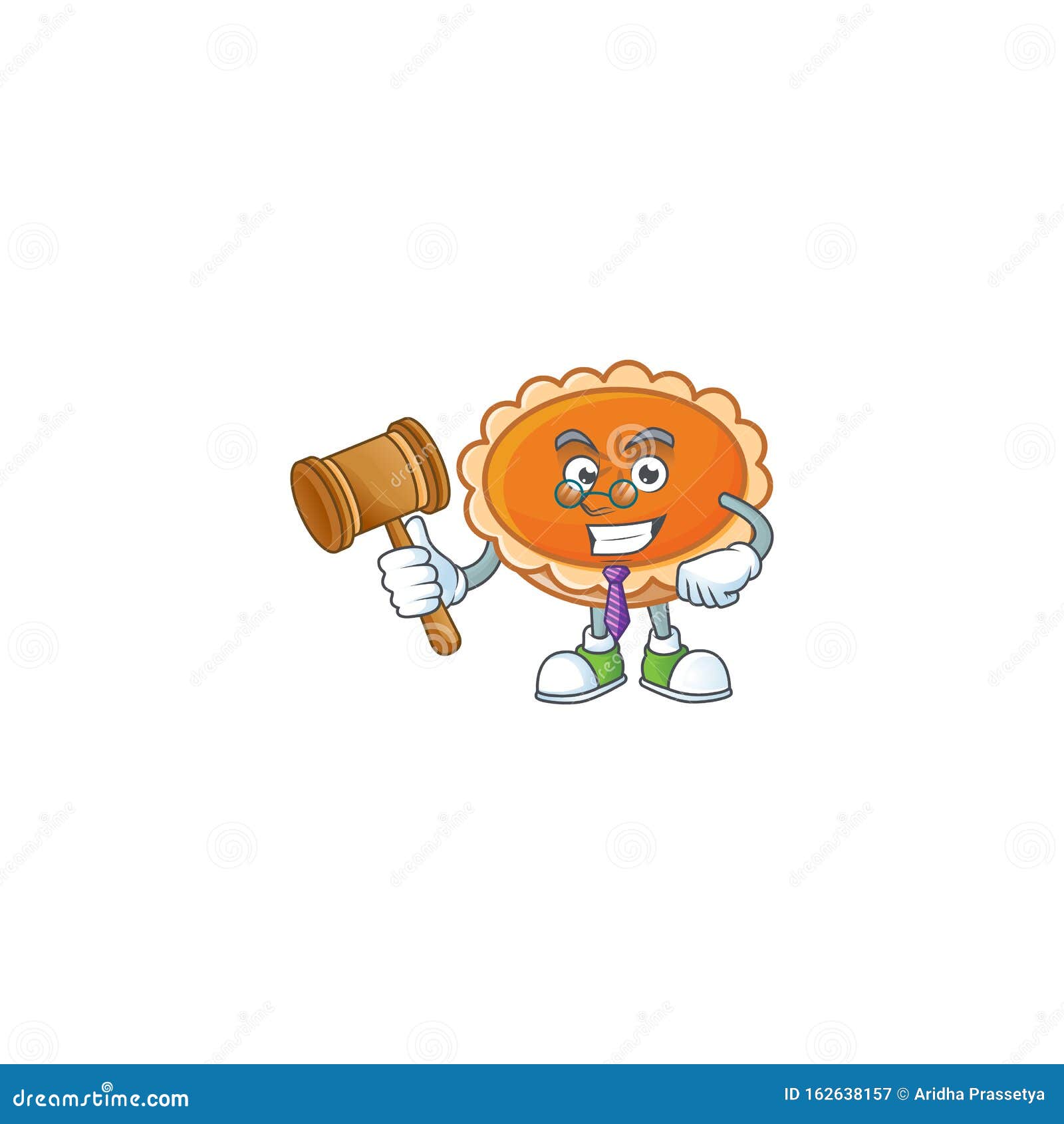 Orange Judge Gavel Icon Isolated On Green Background. Gavel For ...