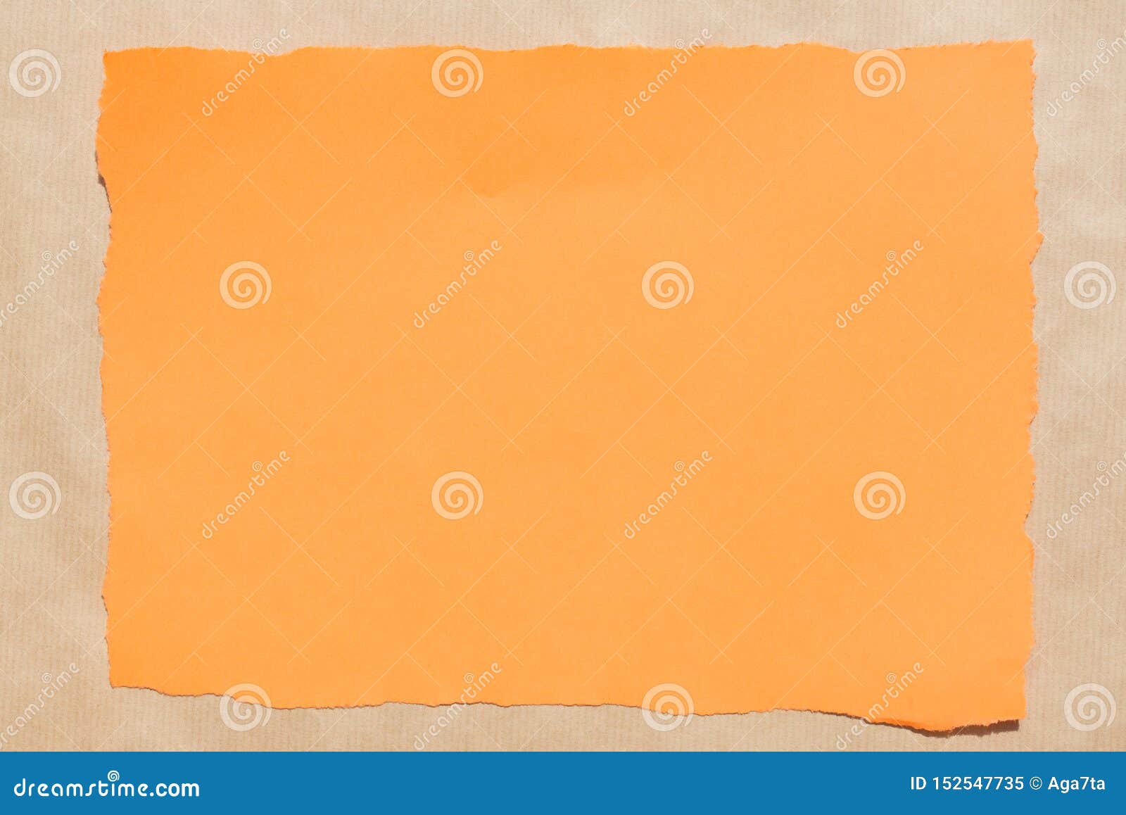Orange Piece of Torn Paper on Recycled Paper Background Texture Stock ...