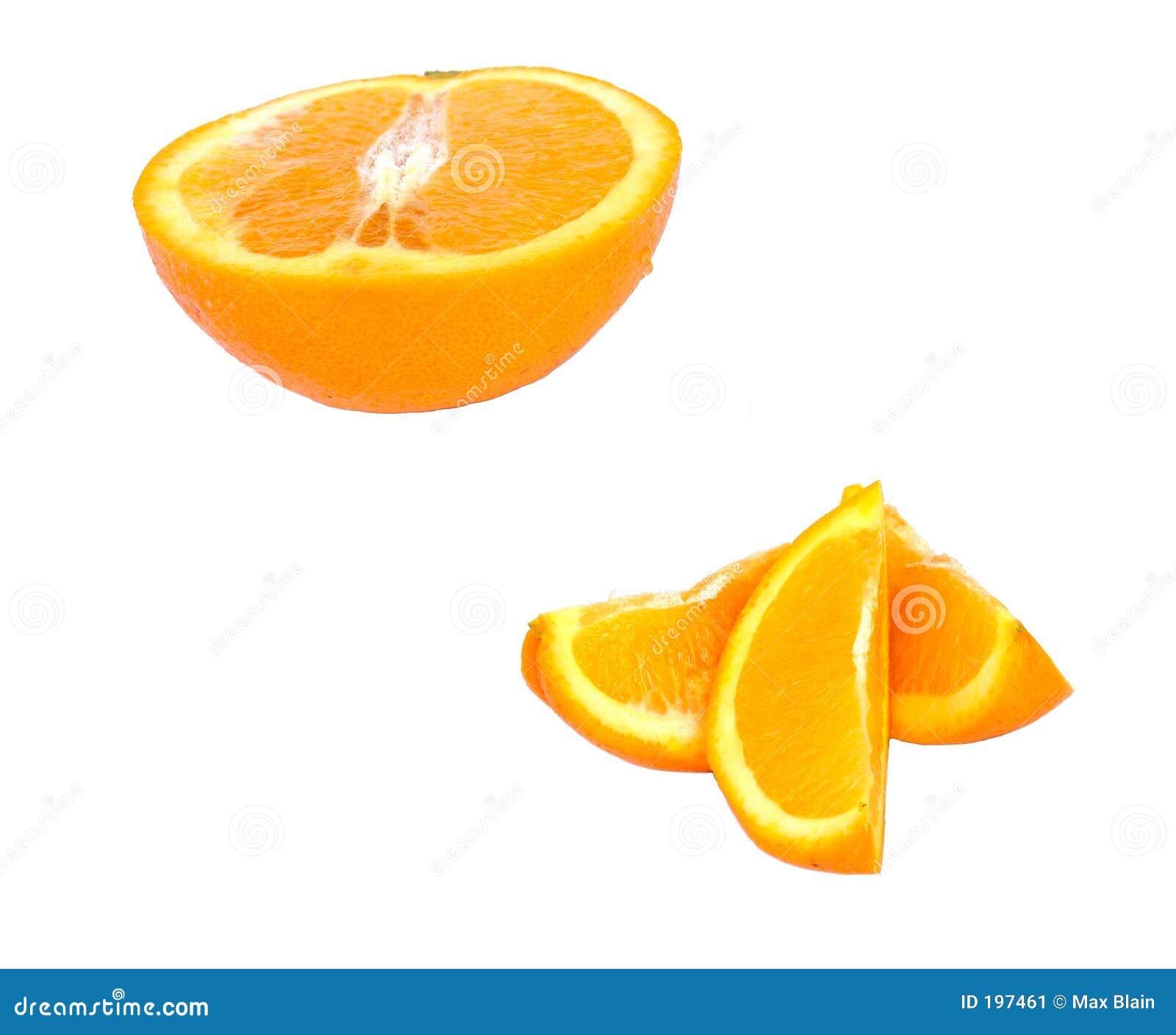 Orange pieces stock image. Image of vitamins, foods, isolated - 197461
