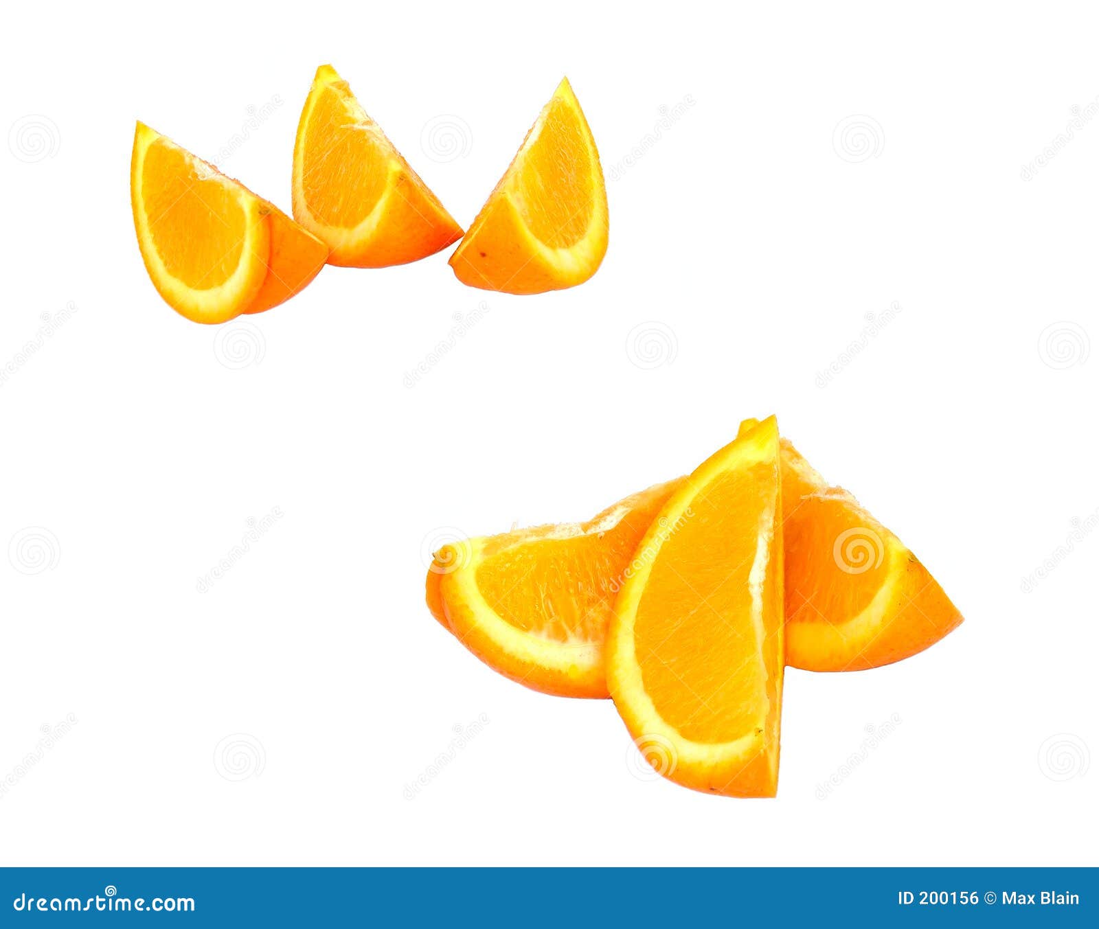 Orange pieces stock photo. Image of isolated, fruits, orange - 200156